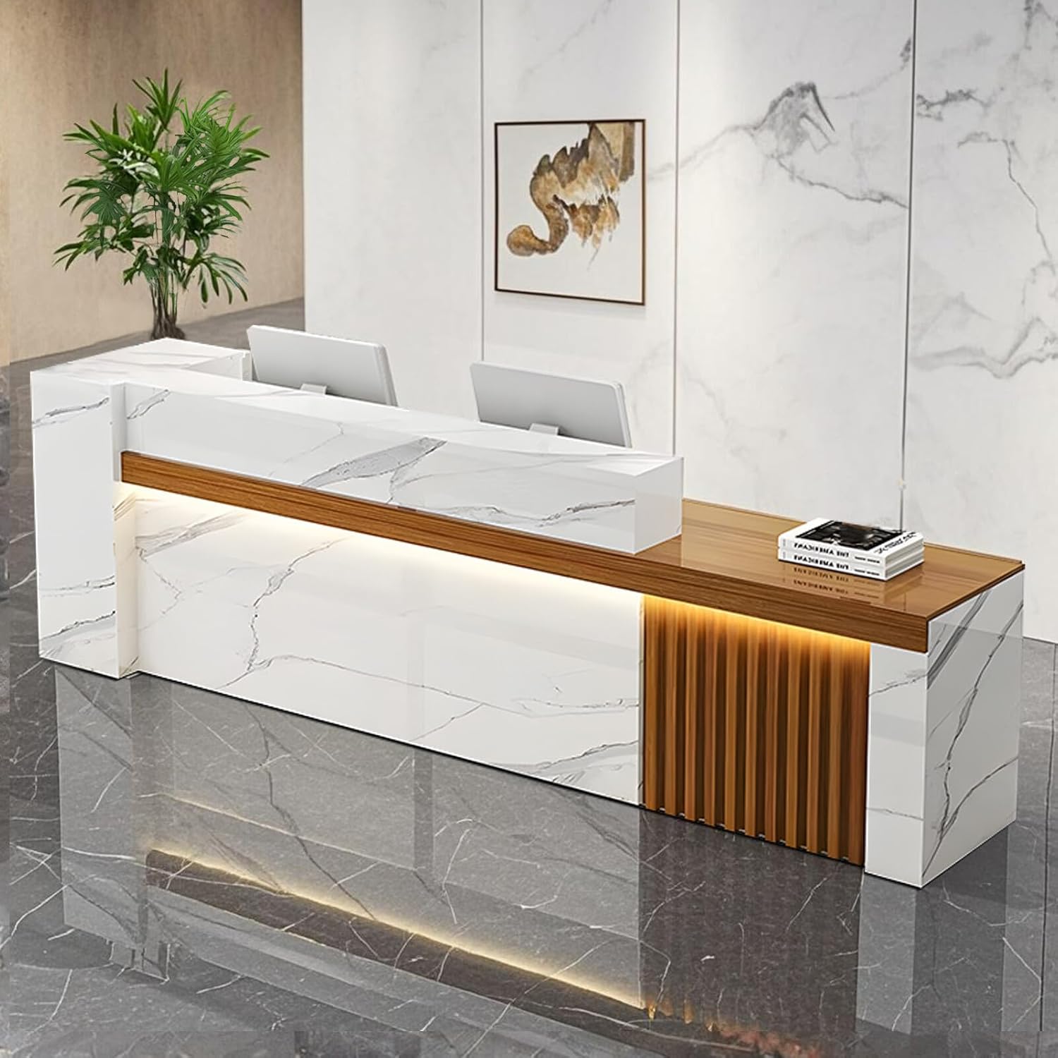 Amazon.com: Huariifowm Modern Reception Desk Counter Table, Front Desk ...