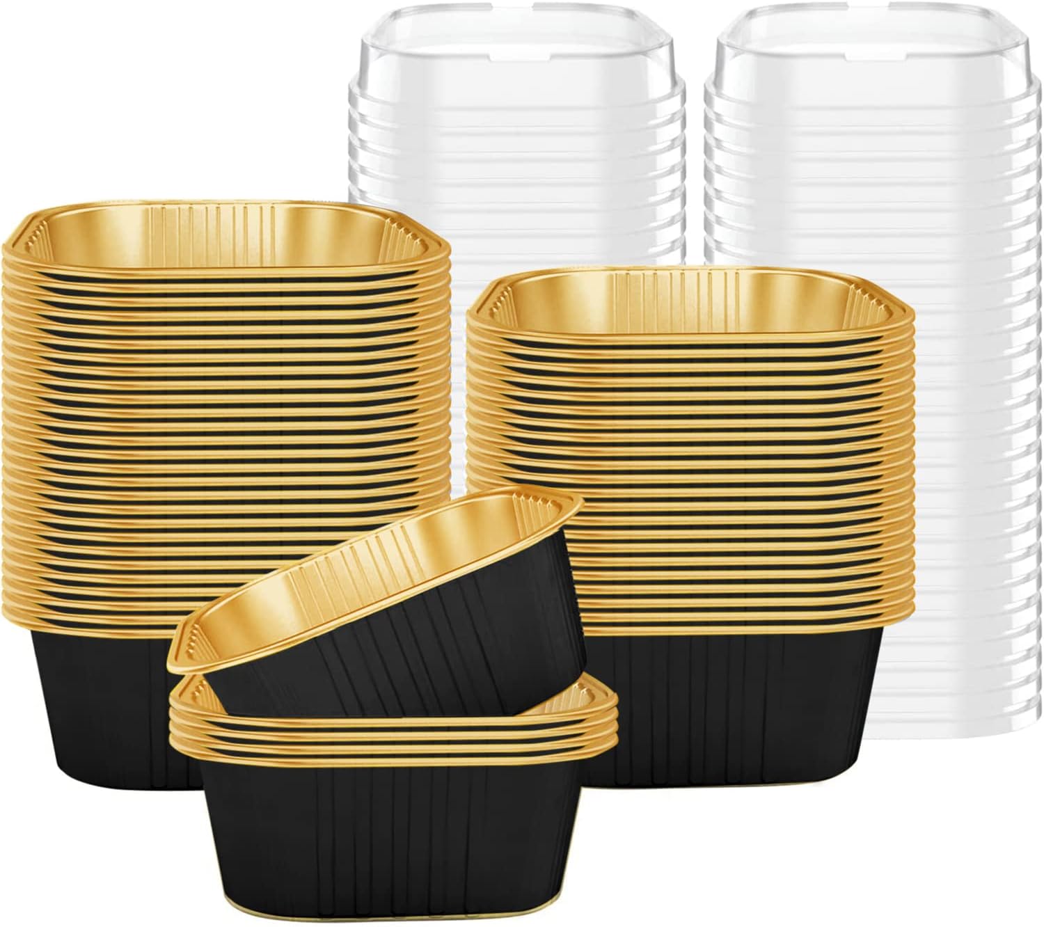 Amazon.com: 25 pcs Mini Square Baking Cups, 10 oz Aluminum Foil Mini ...