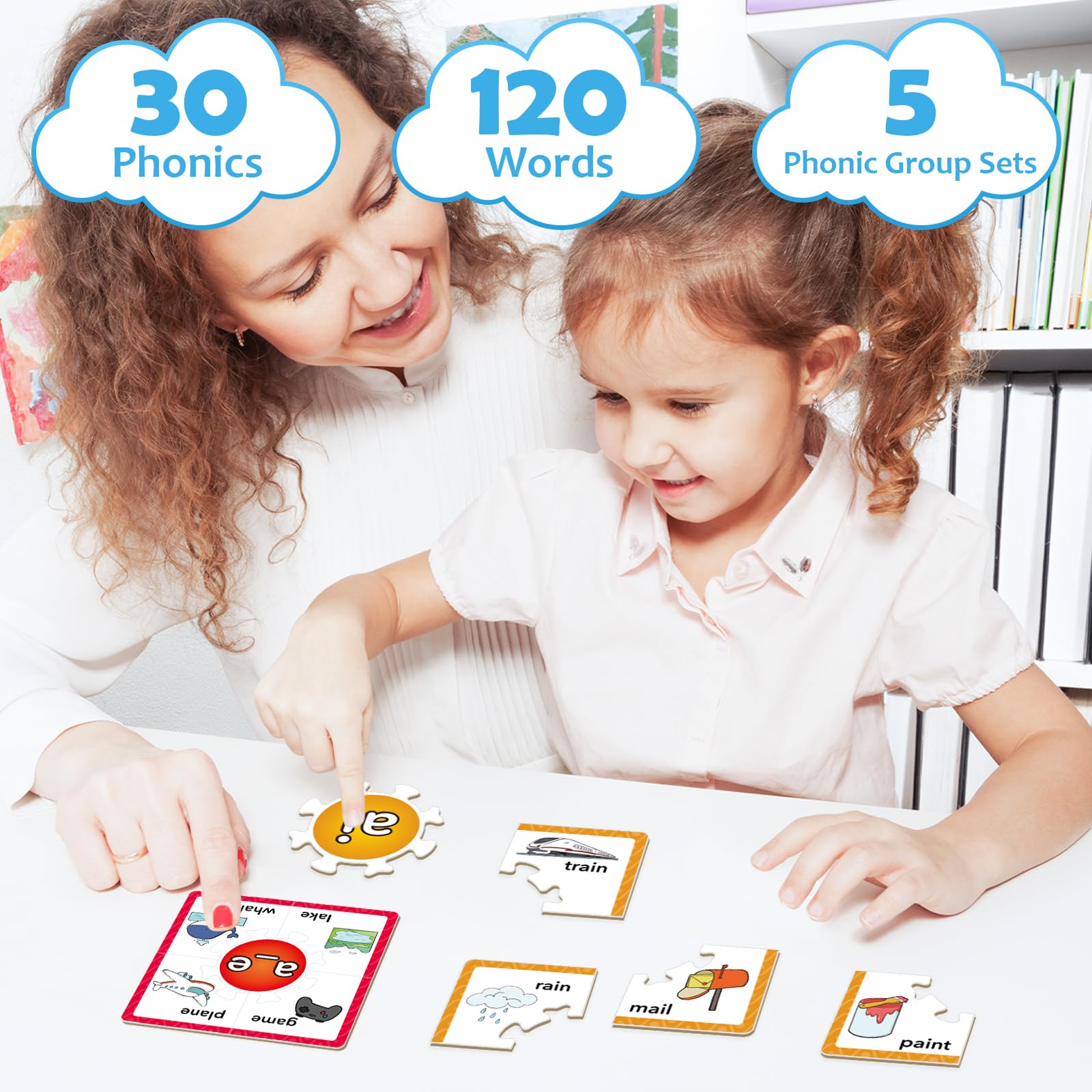 Snapklik.com : Phonics Puzzle, Rhyming Games Phonics Games Flash Cards For Kids Toddler, Learn ...