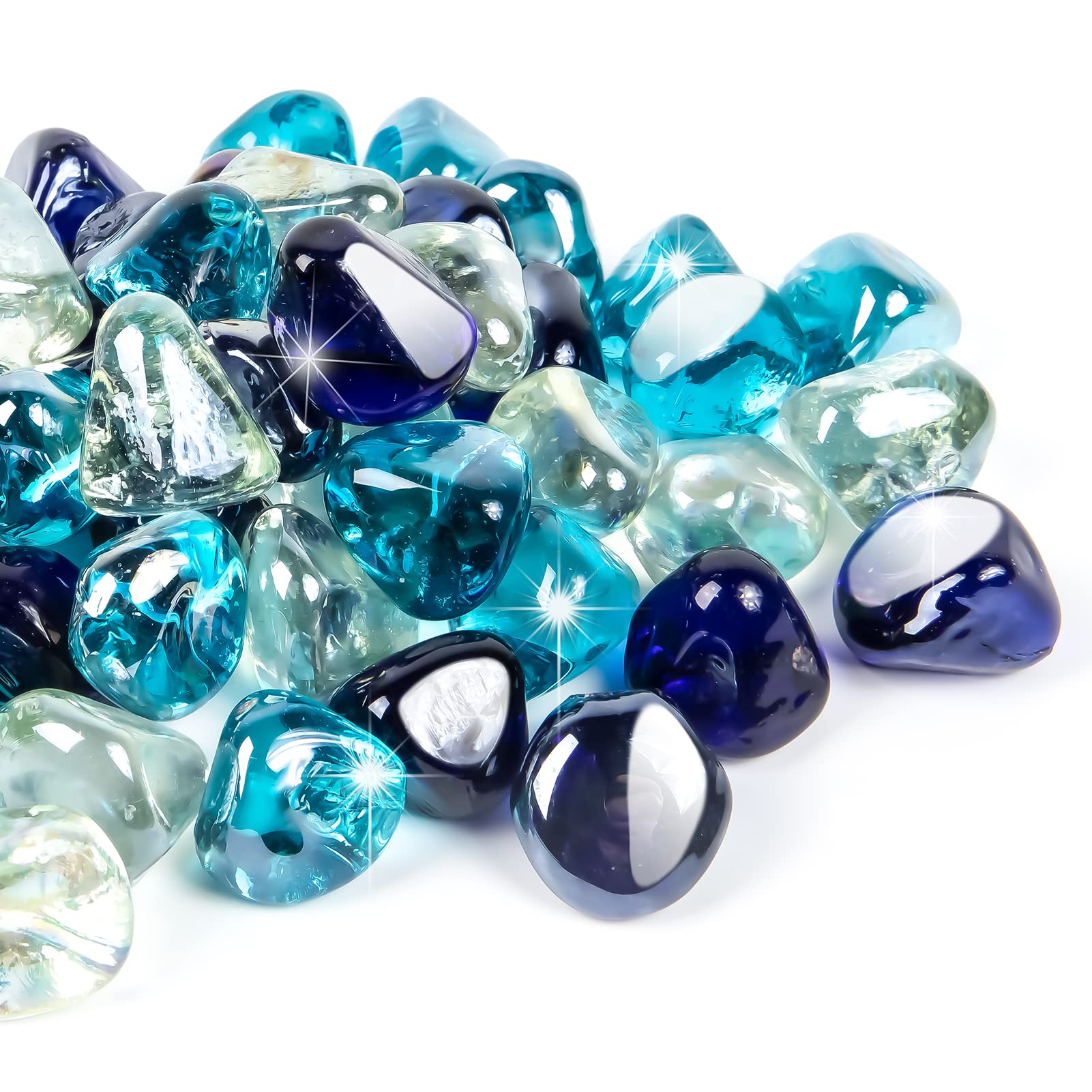 Amazon.com: GASPRO 10 Pound Fire Glass Diamonds 1 Inch, Fire Pit Glass ...
