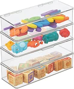 mDesign Plastic Playroom and Gaming Storage Organizer Box Containers ...