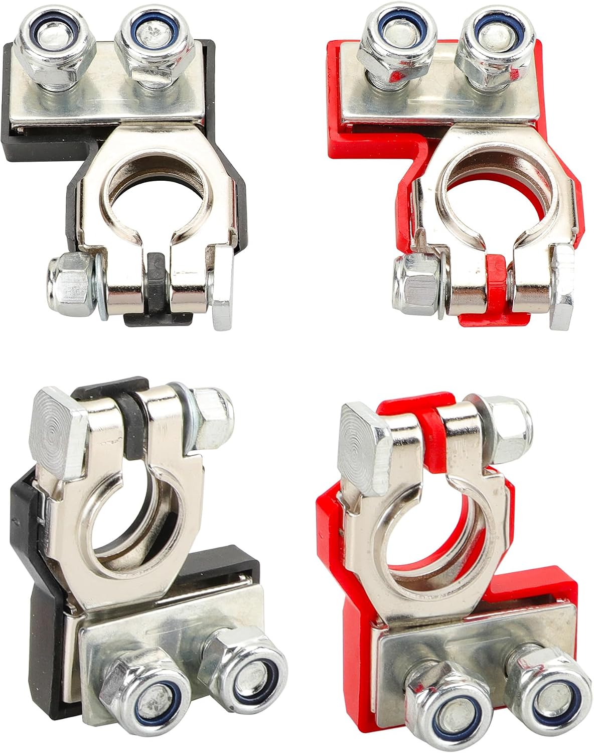 AZKEEGREY 4 Pcs Car Battery Terminals Connectors, Battery Clamps 12V 2 ...