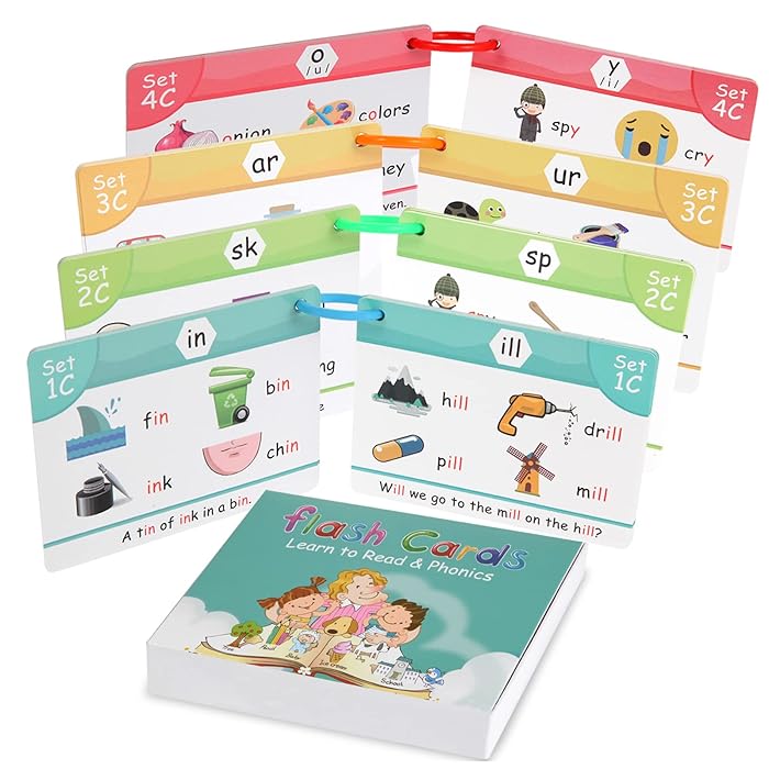 Buy Phonics Flash Cards for Kids Ages 4-8- Learn to Read in 20 Phonic Stages - Digraphs CVC ...