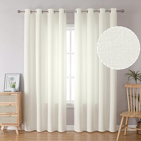 Amazon.com: BGment Natural Faux Linen Curtains for Bedroom, Grommet ...