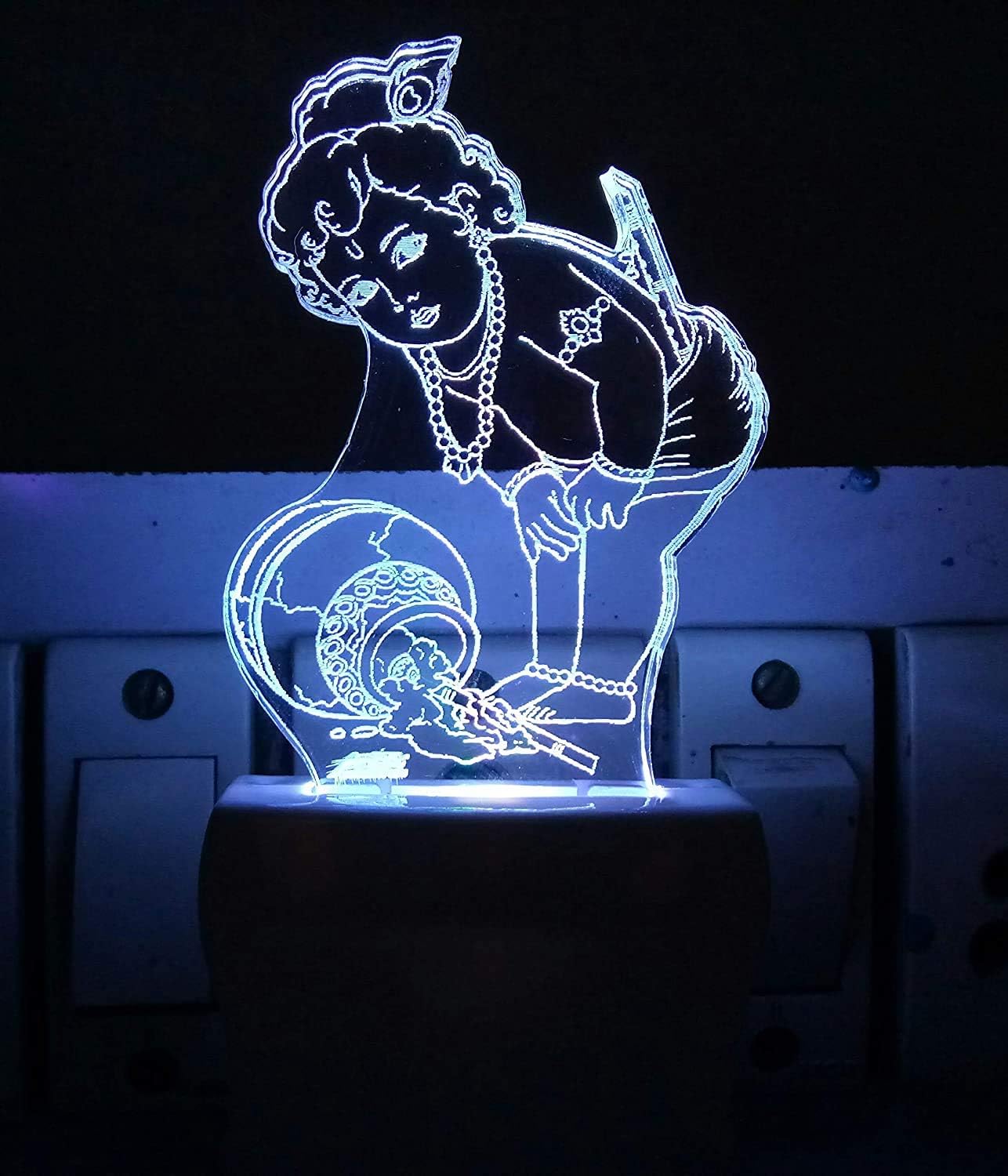 Buy AEON METAL STICKER Plastic 3D Night Lamp Lord Krishna Bhagwan ...