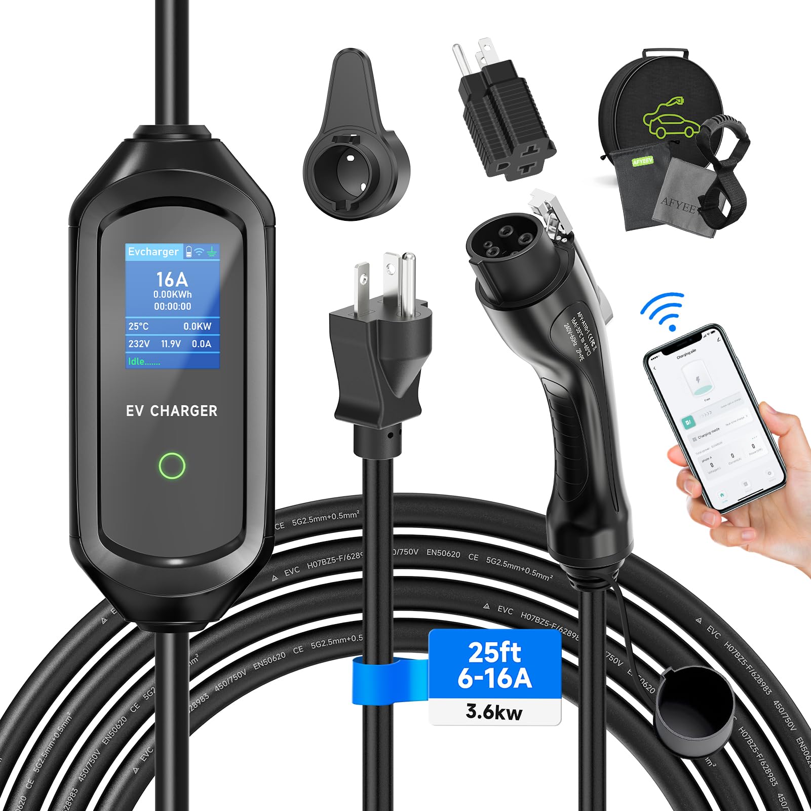 Amazon.com: AFYEEV Level 1 EV Charger, Electric Vehicle Charging ...