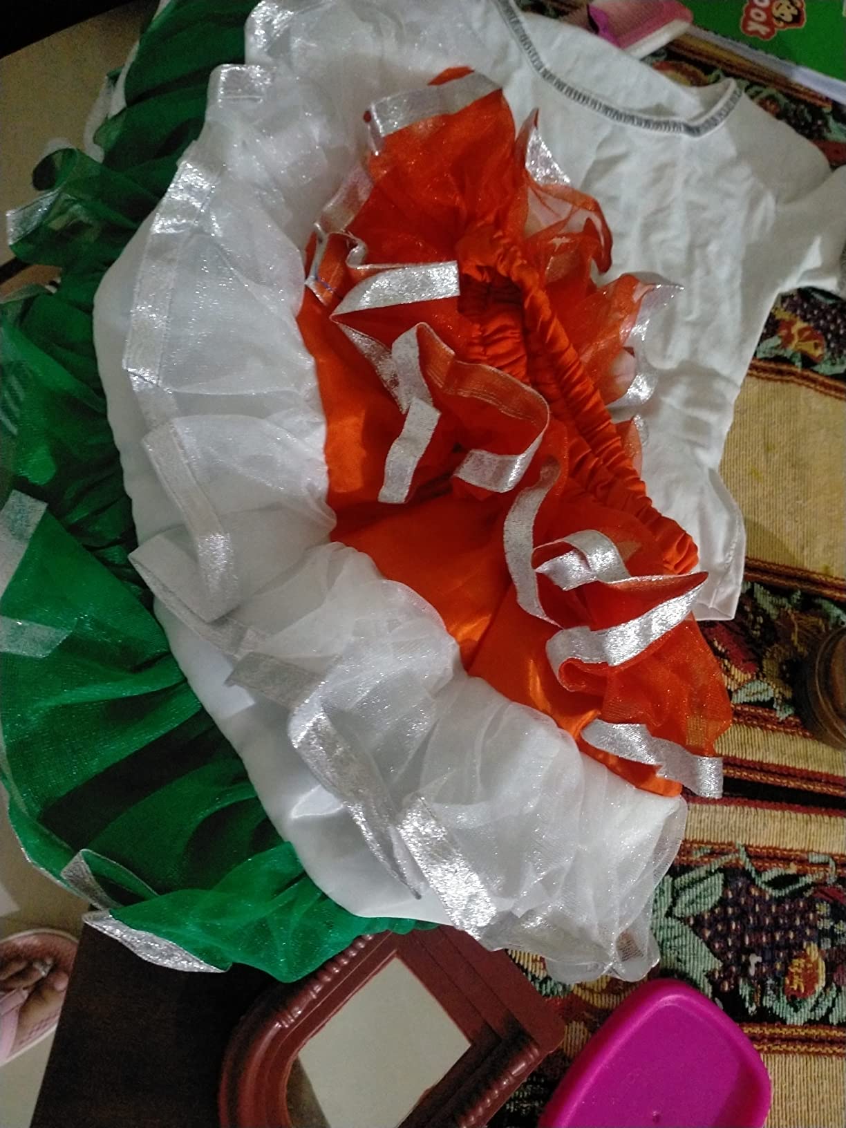 Kaku Fancy Dresses Polyester Tricolor Skirt For Independence Day ...