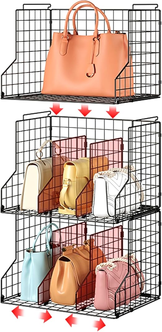Amazon.com: Sonyabecca Purse Storage Organizer for Closet : Adjustable ...