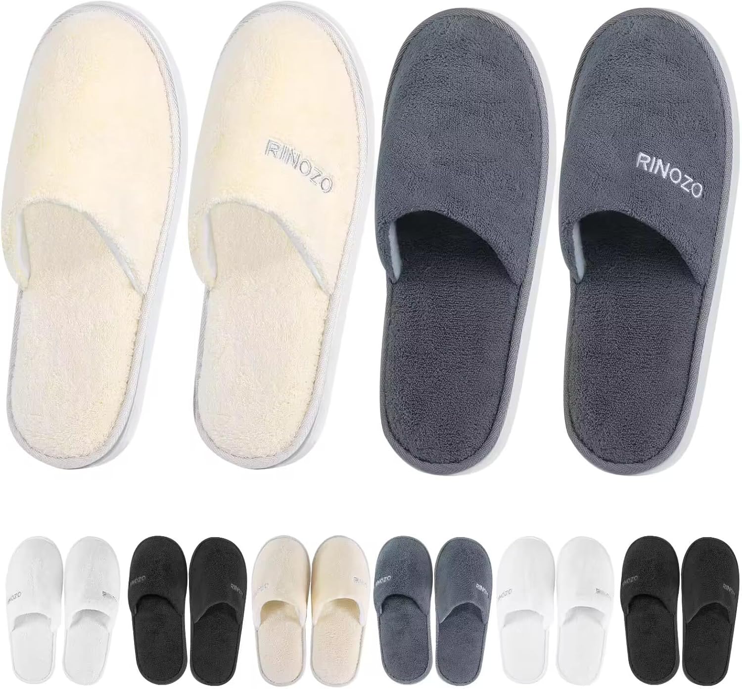 Amazon.com: RINOZO Disposable Slippers 8 Pairs Non Slip Spa Slippers ...