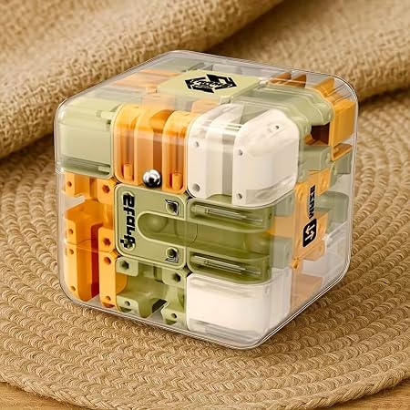 Buy FEBLICH 3D Maze Puzzle Cube with Metal Ball Brain Teaser Game for ...