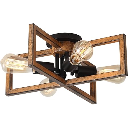 HMVPL Flush Mount Ceiling Light, 4-Light Farmhouse Outdoor Light ...
