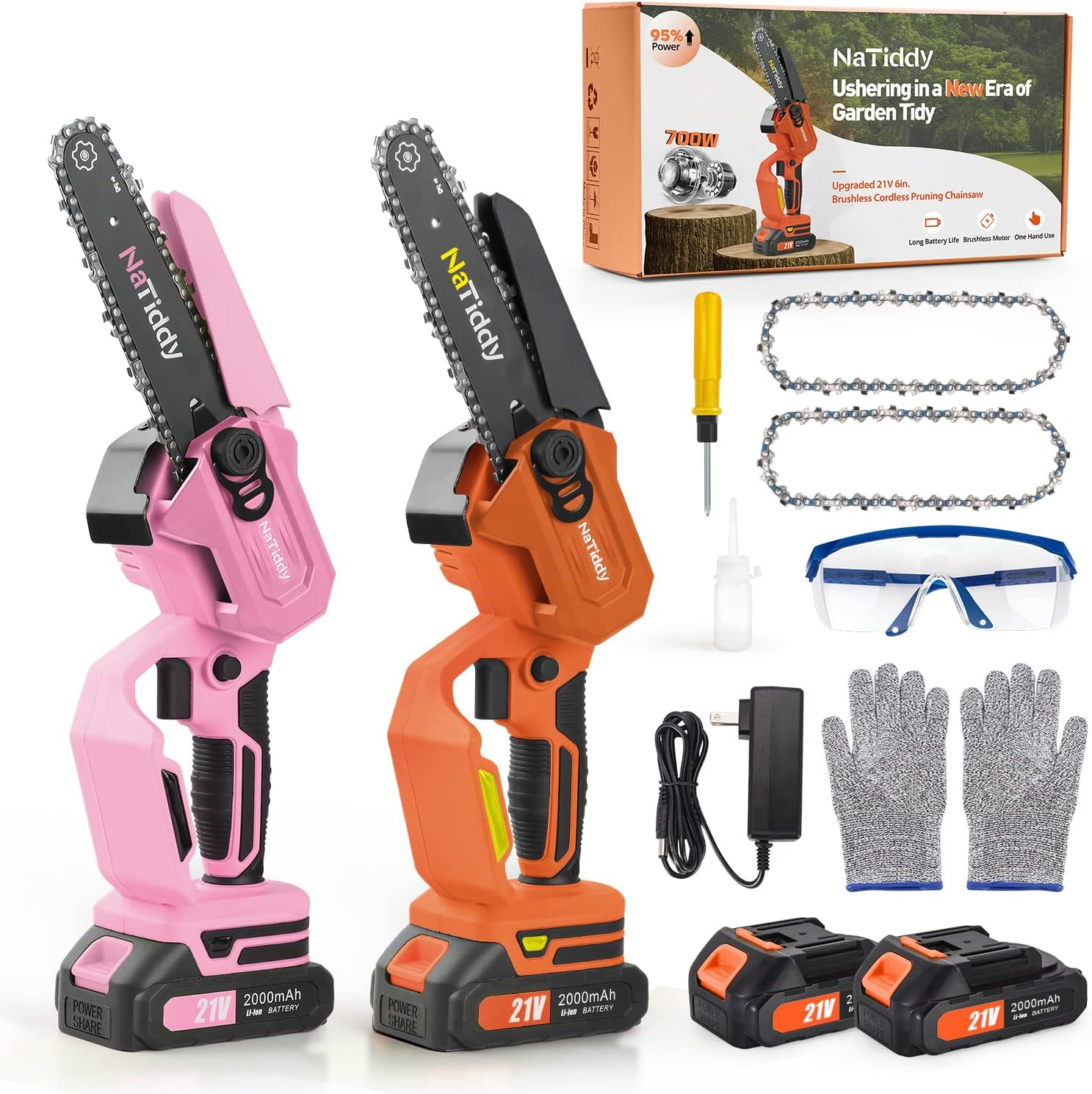 Amazon.com: NaTiddy Mini Chainsaw 6-Inch Battery Powered - Cordless ...