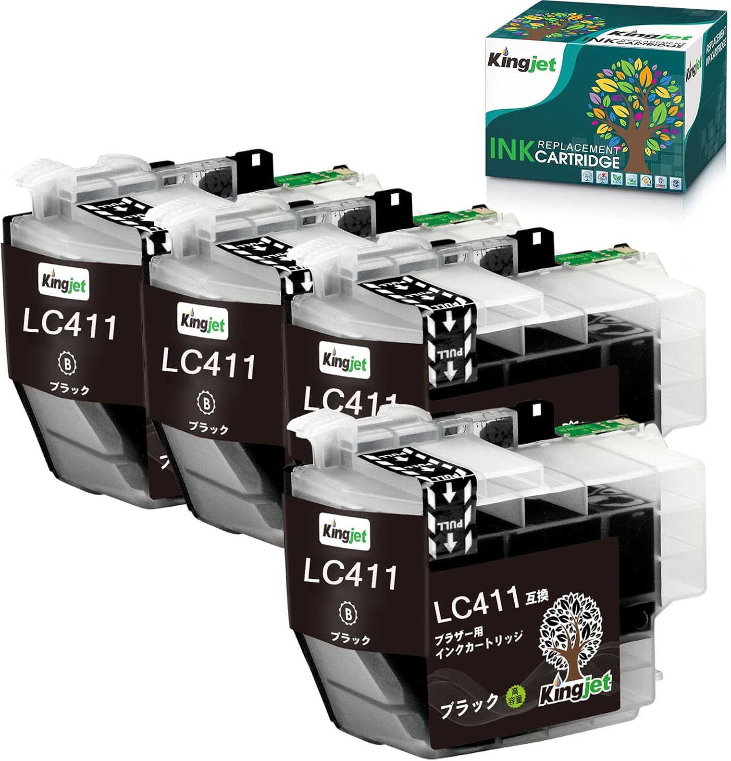 Amazon.co.jp: Kingjetブラザーインクカートリッジ LC411BK 4本 対応型番 DCP-J926N MFC-J904N MFC-J739DN MFC-J939DN ...