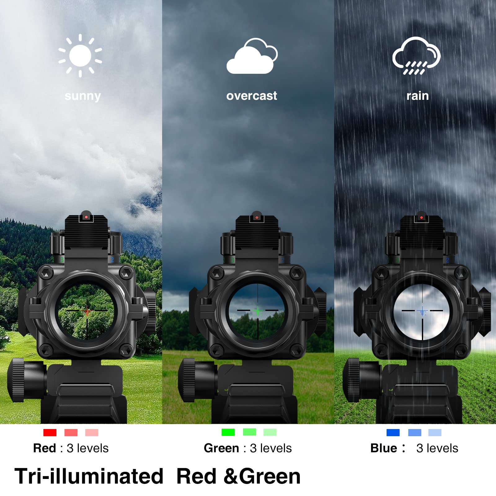 Snapklik.com : MidTen 4x32 Prism Tactical Rifle Scope Red & Green ...