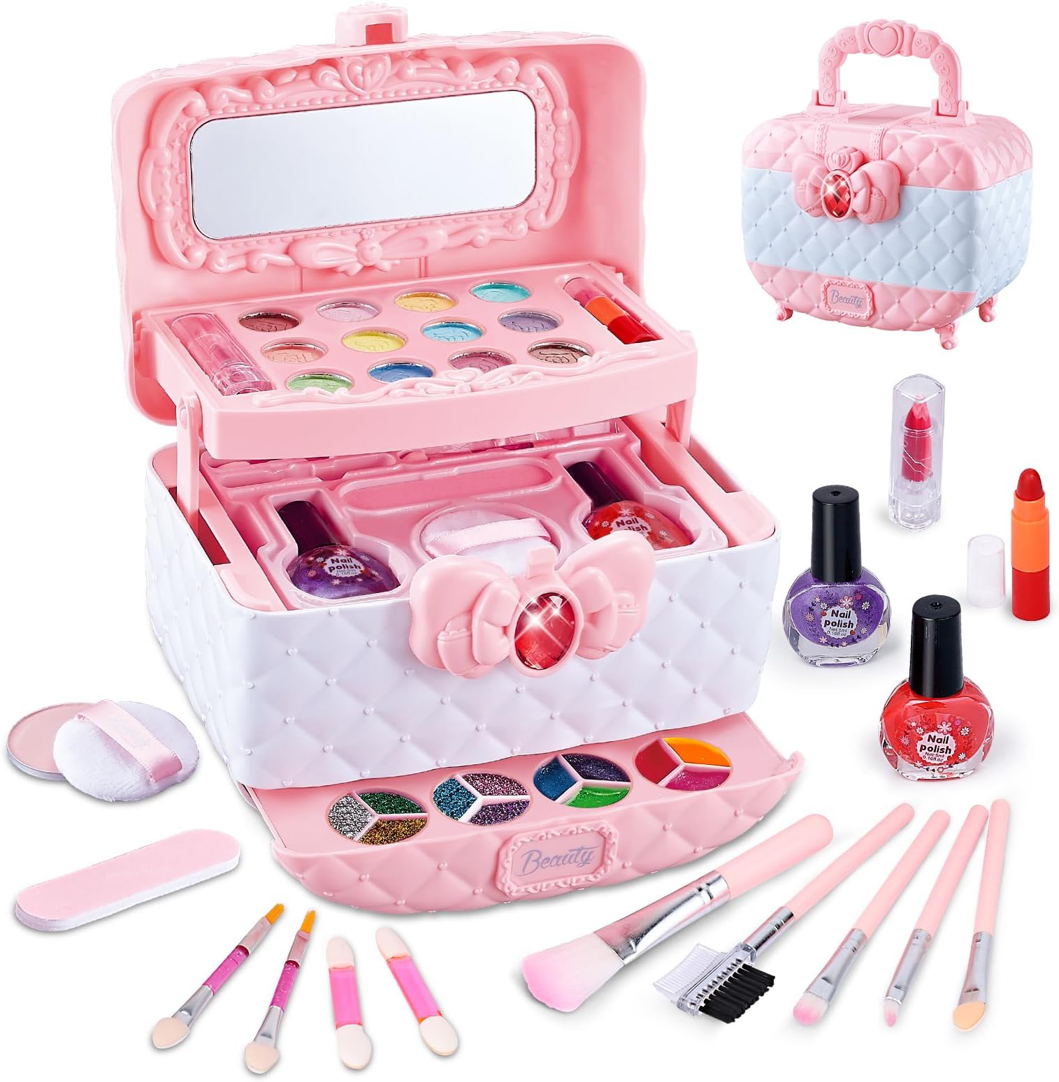 ZWYOIUG Kids Makeup Kit, Washable Kids Makeup Sets for Girls with Real ...
