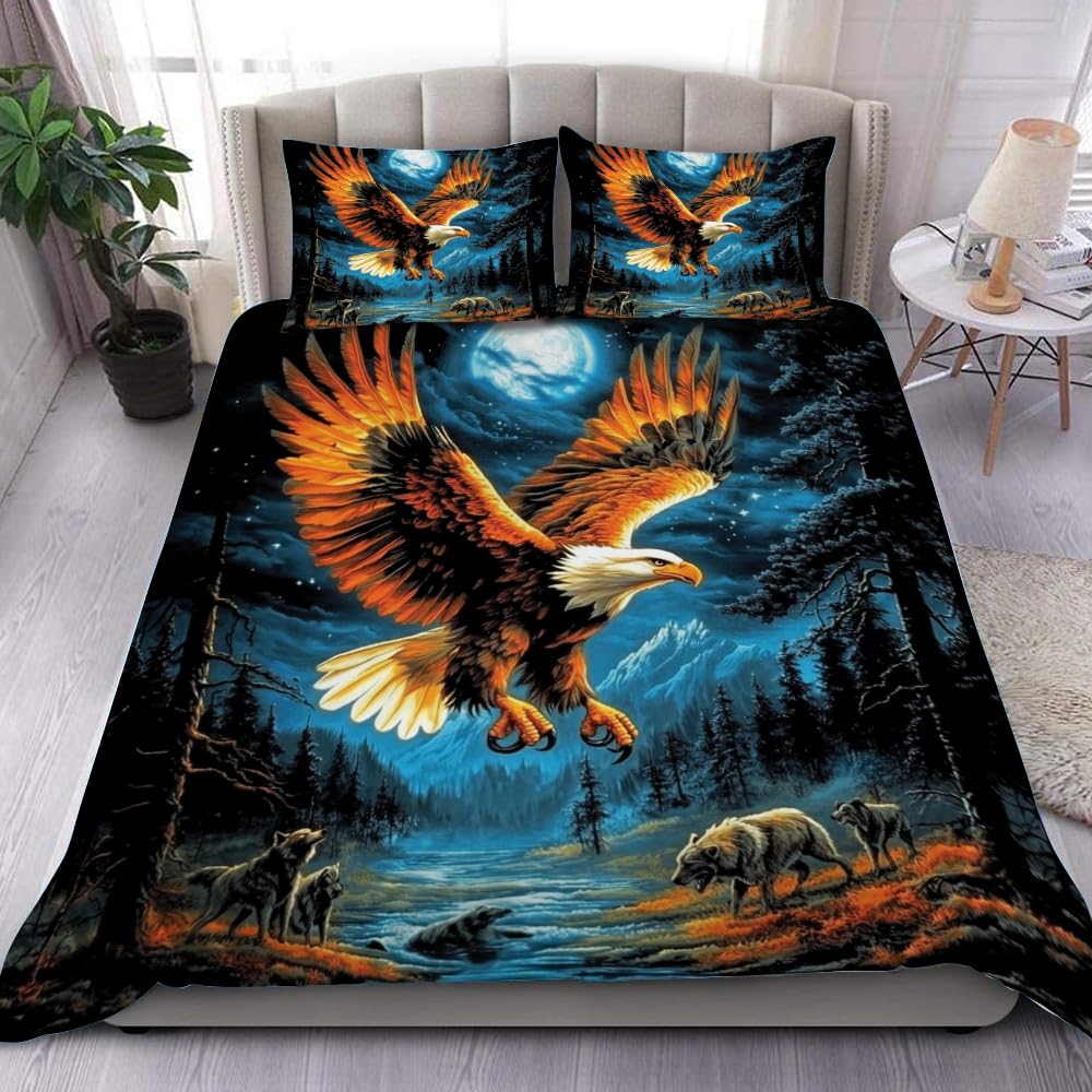 Amazon.com: Custom Bald Eagle Bedding Set Comforter, Eagle and Flag ...