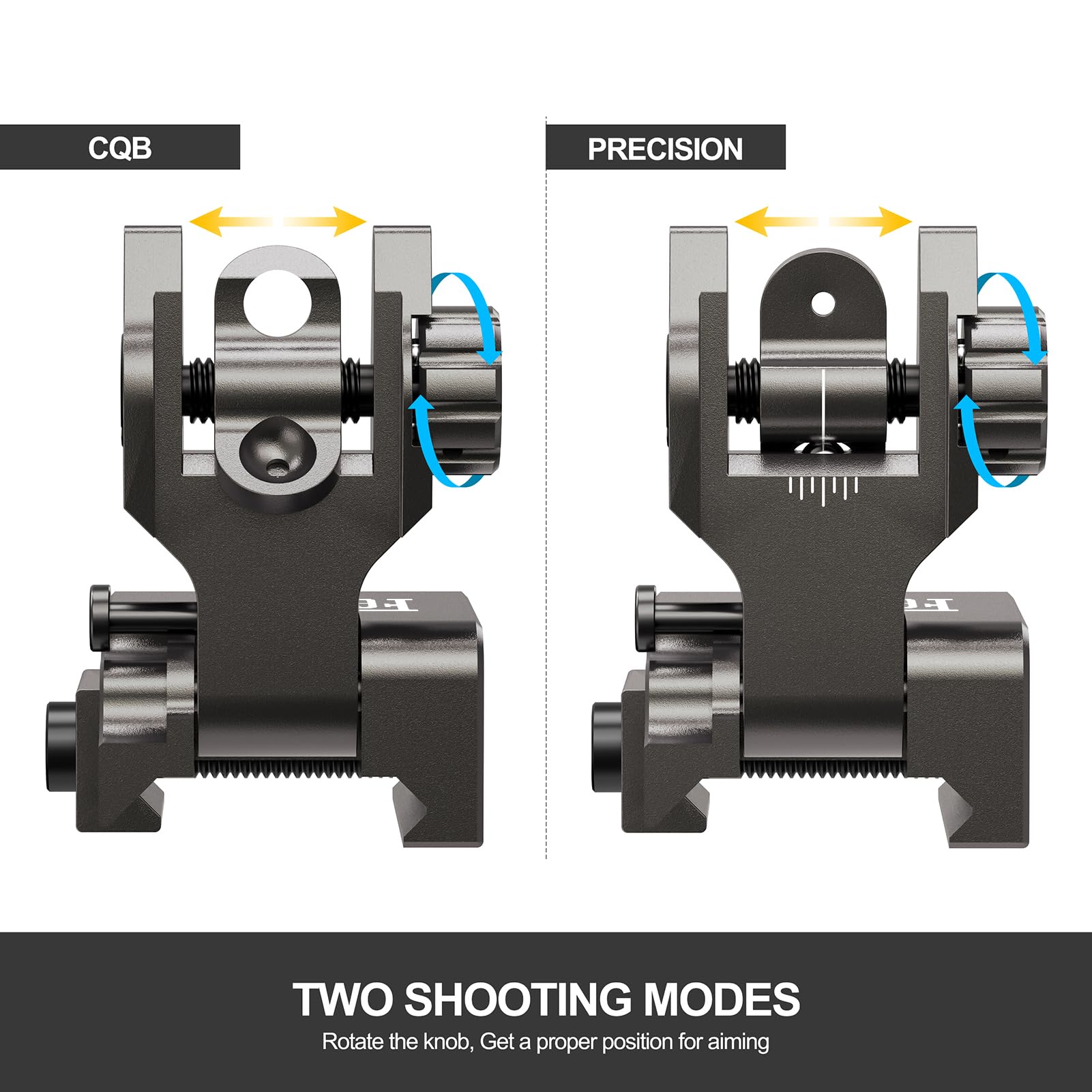 Gun Sights Feyachi Set - Front & Rear Backup Sights For Picatinny ...