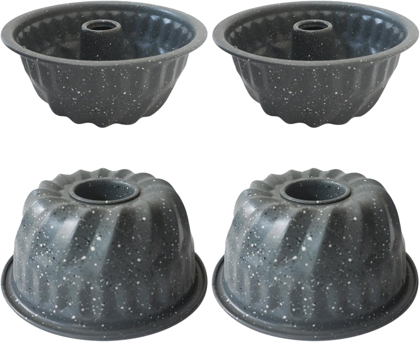 Amazon.com: Heluok Mini Bundt Cake Pans for Baking, Carbon Steel Small ...