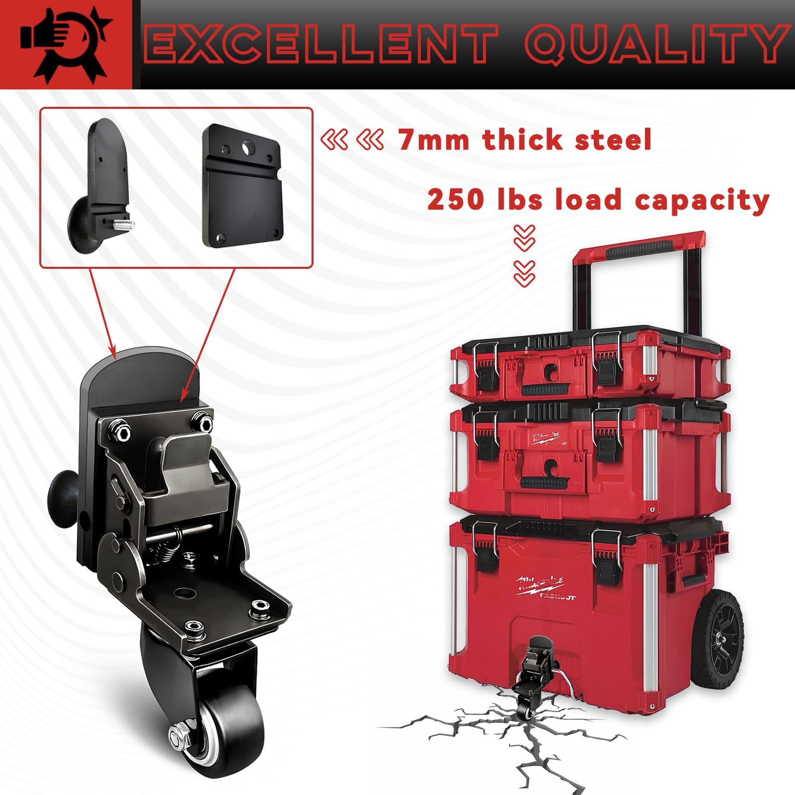 Snapklik.com : Upgraded Packout Caster Wheel Kit Fit For Milwaukee ...