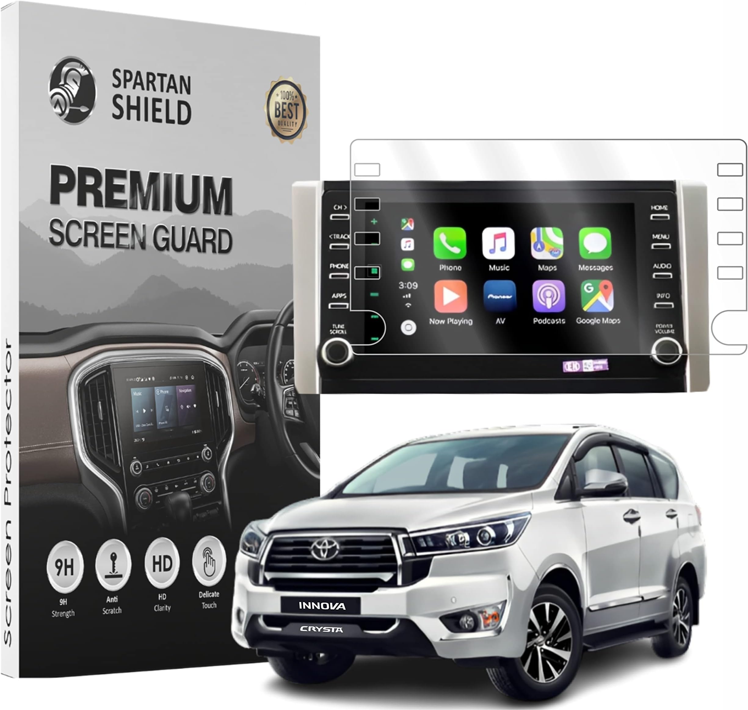 Spartan Shield - TouchScreen Protector Compatible With TOYOTA INNOVA ...