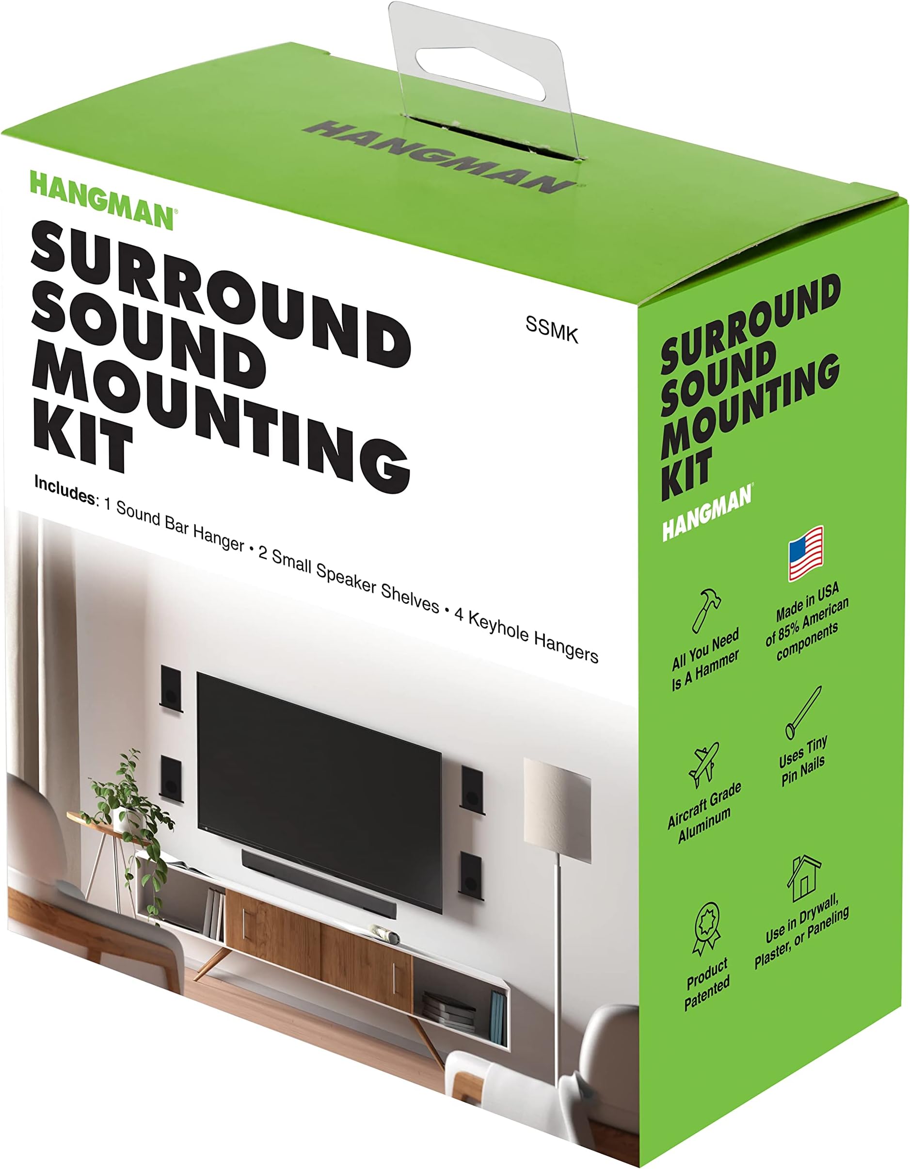 Amazon.com: Hangman No Stud Surround Sound Mounting Kit No Drill Sound ...