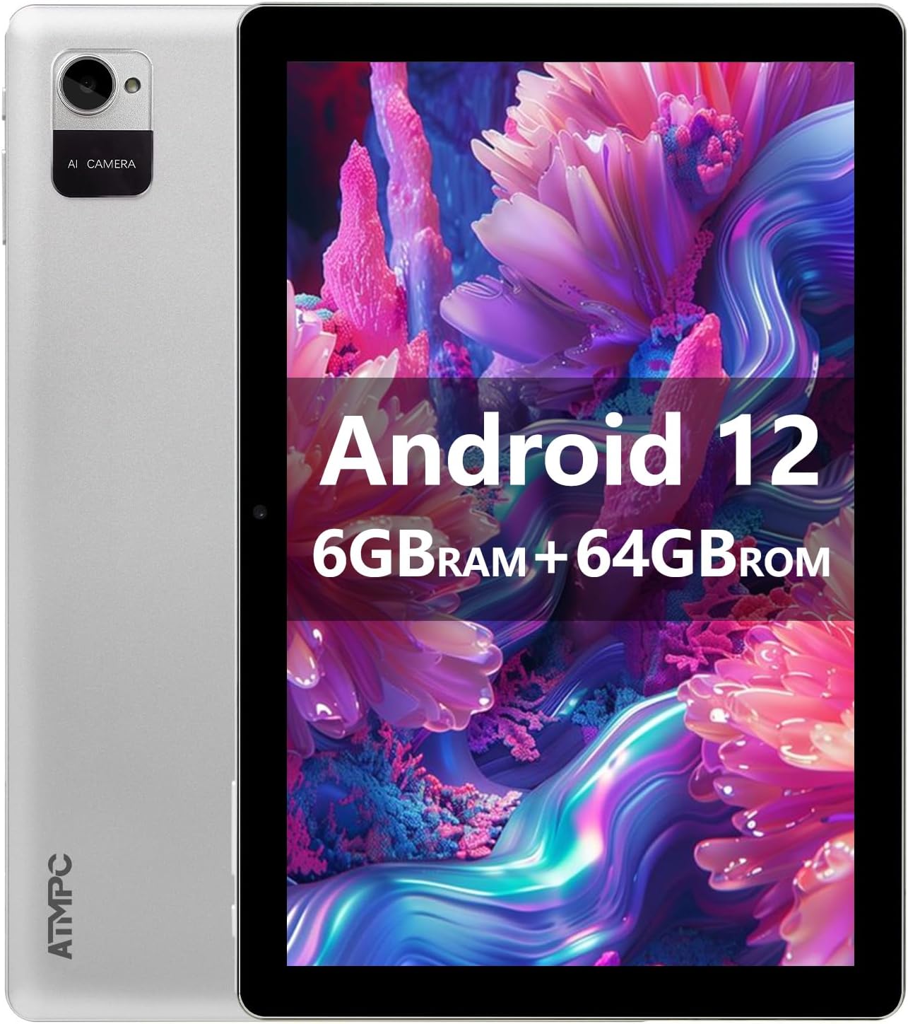 Amazon.com : ATMPC 10 inch Tablet, Android 12 Tablet, 6GB (2+4 Expand ...