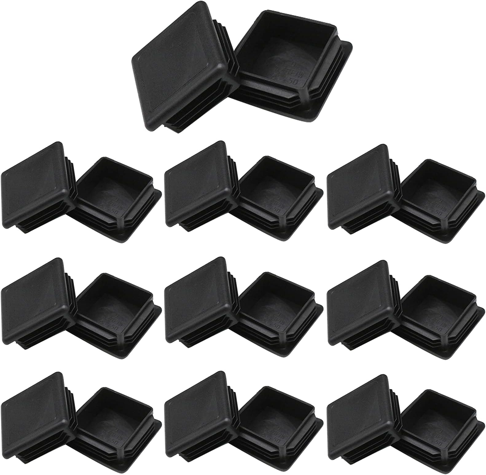 Amazon.com: OGC (10 Pack) - 1 x 2 Inch Rectangle Black for 25 x 50 mm ...