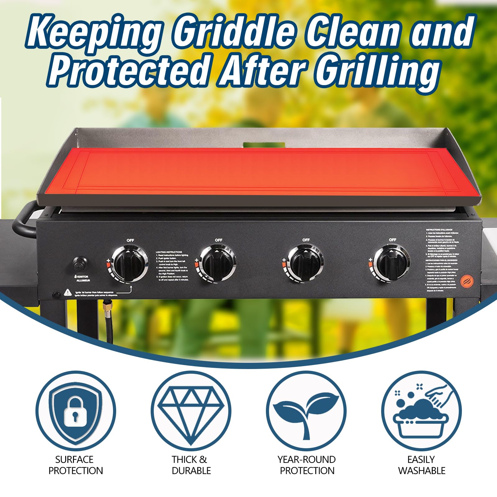 MOFEEZ Griddle Mat, Food Grade Silicone Mat, Customizable Size ...