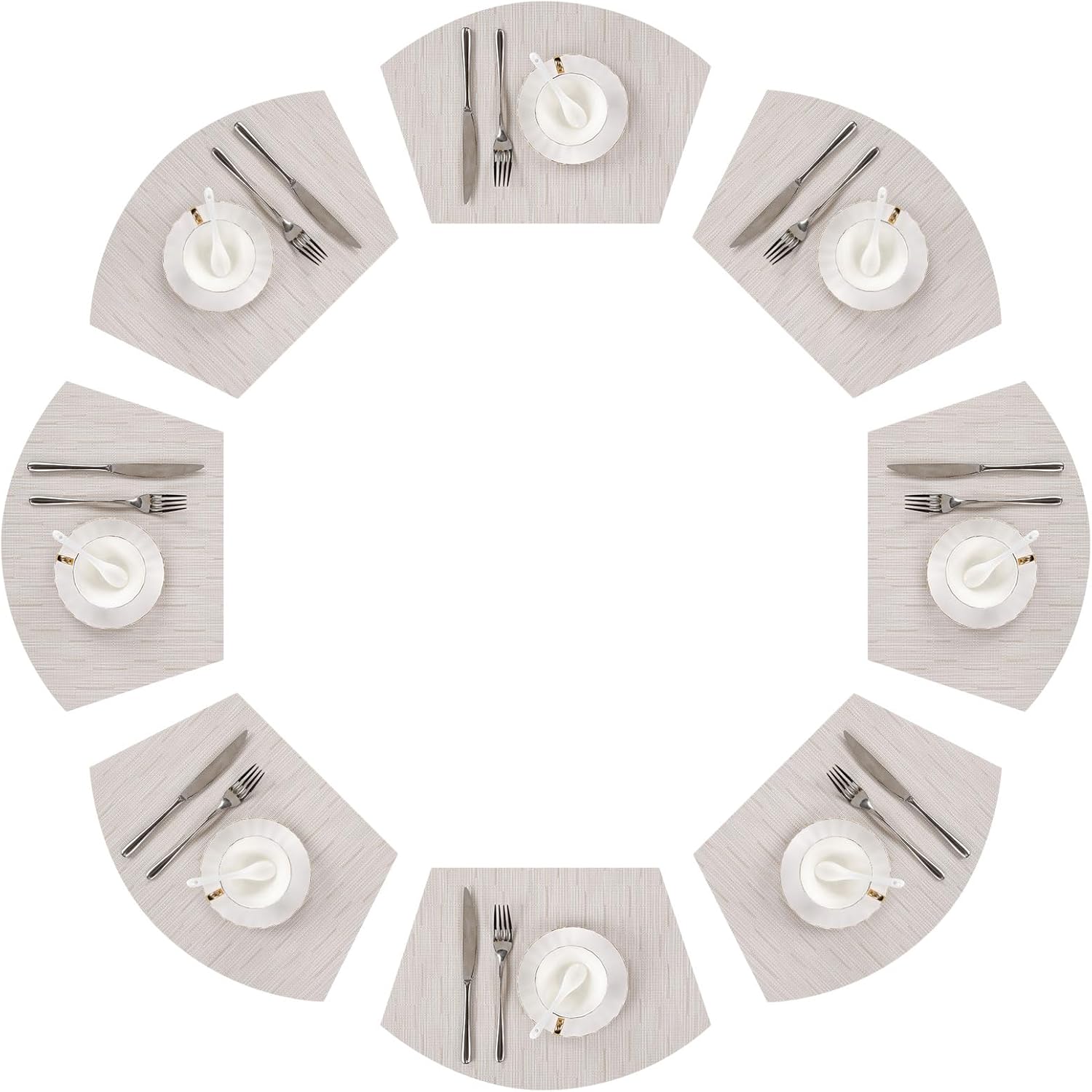 Amazon.com: SHACOS Wedge Placemats Set of 8 Woven Vinyl Plastic ...