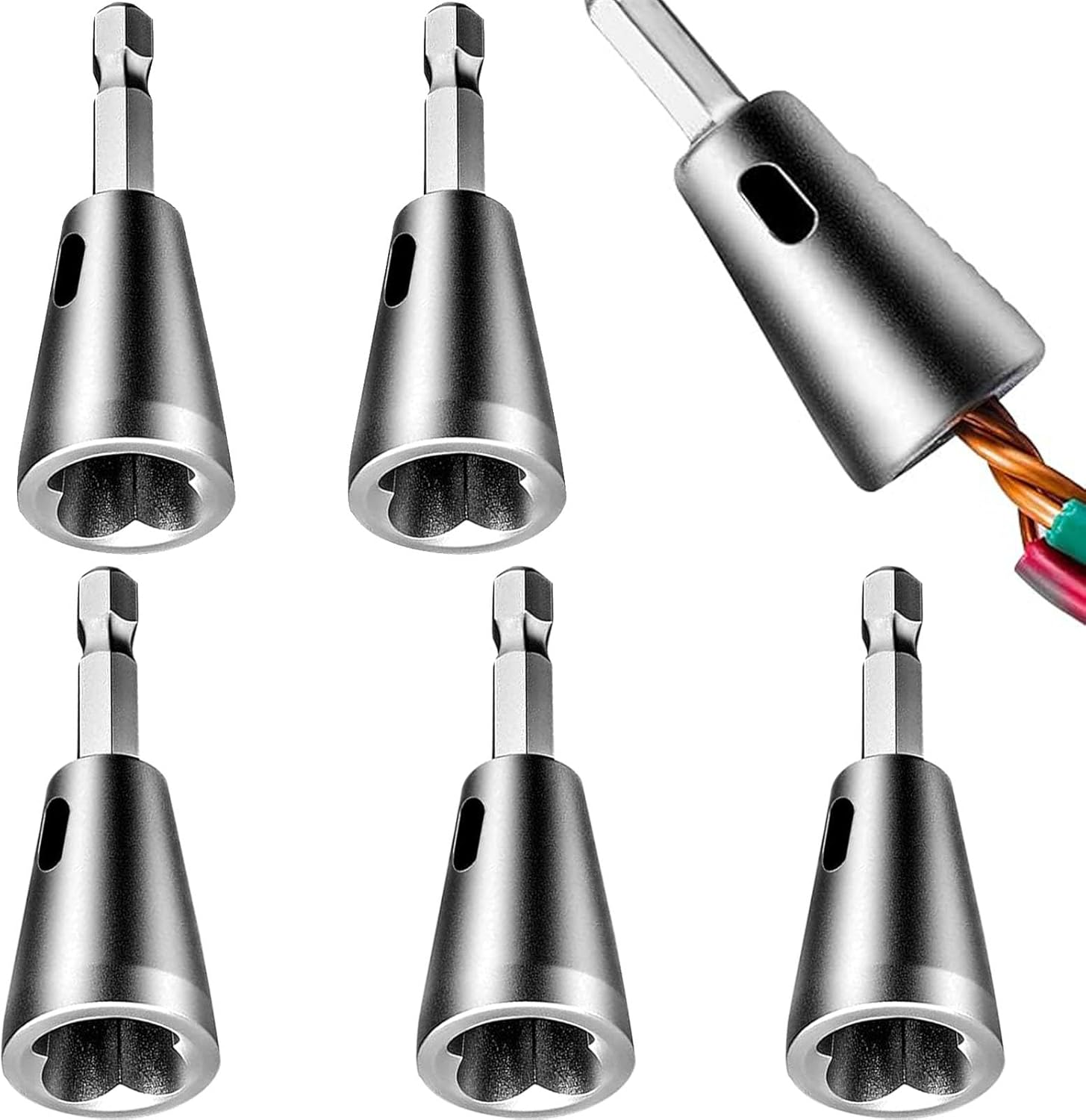 5 Pcs Wire Twister Tool for Drill, Stainless Steel Hex Shank Cable Wire ...