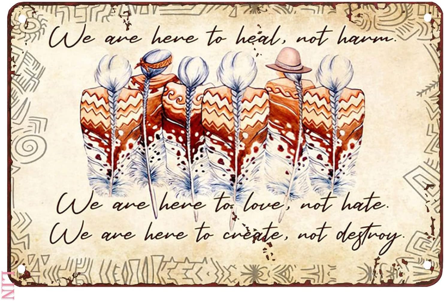 Amazon.com: Tin Signs Vintage Native American Tribe Wall Art We are ...