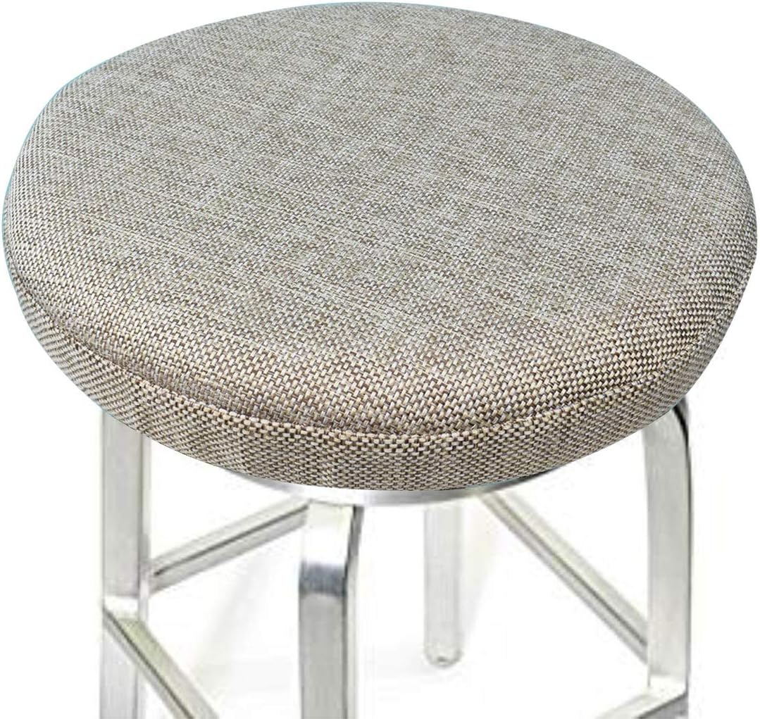 Amazon.com: Levoberg Round bar Stool Covers Linen Sponge bar Stool ...