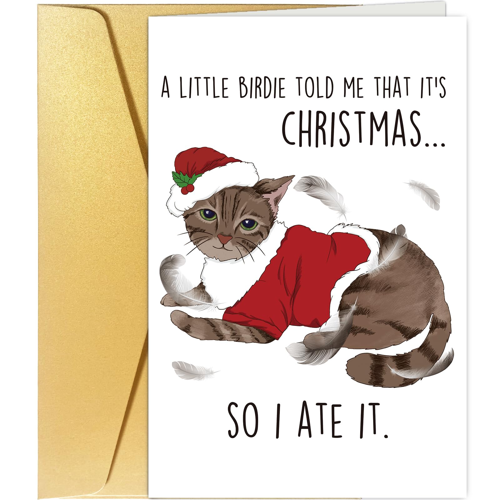 Amazon.com : Spercy Funny Cat Christmas Card, Christmas Card Gift from Cat, Humorous Xmas Card ...
