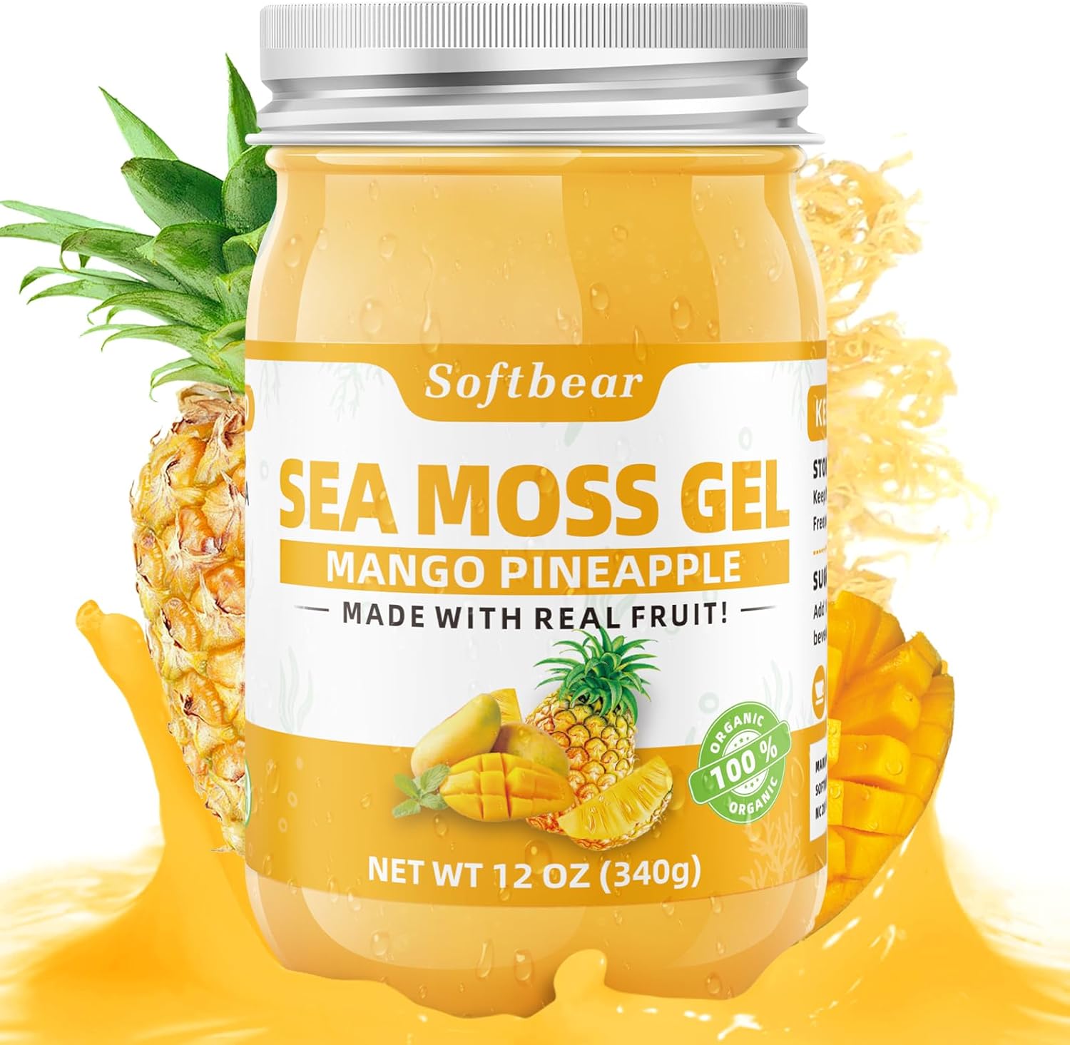 Amazon.com: softbear Sea Moss Gel Organic Raw 12 OZ Wildcrafted Irish Sea Moss Gel Rich in 92 ...
