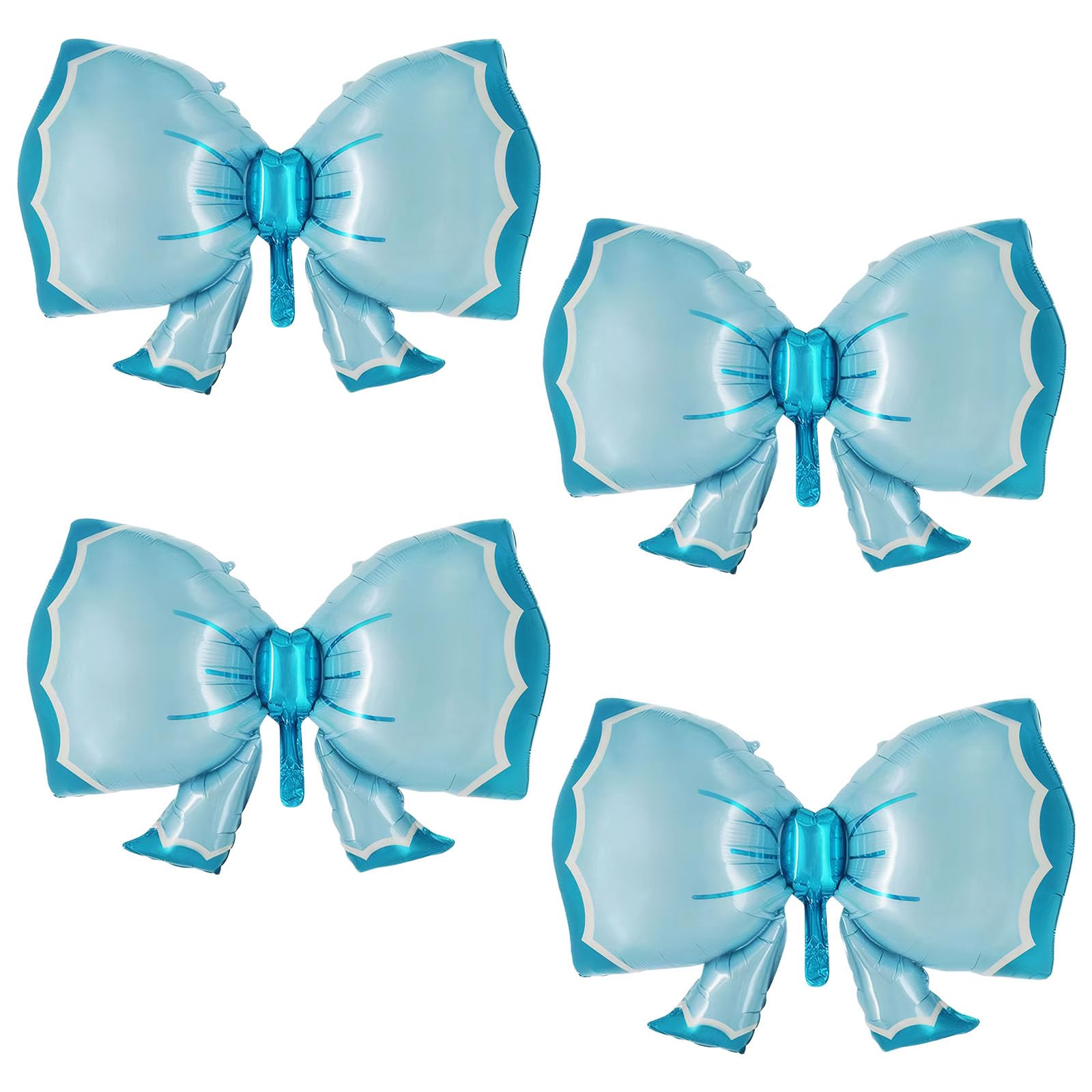 Amazon.com: 4 Pieces Blue Bow Balloon Foil Mylar Balloon Bow Themed ...