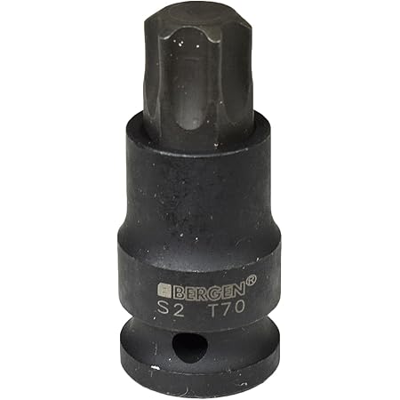 T70 x 55mm 1/2" Drive Torx Star Socket Male T-Star Cr-V Steel AU640 ...