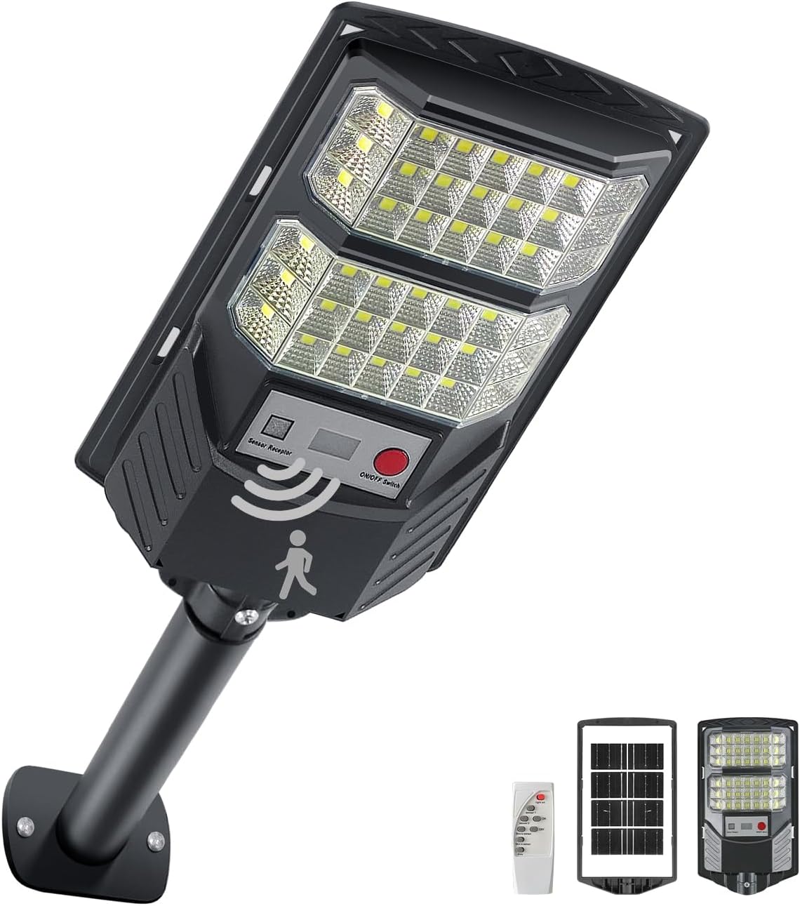 Solar Street Lights Outdoor, 8500K Solar Outside Light, LED Dusk to ...