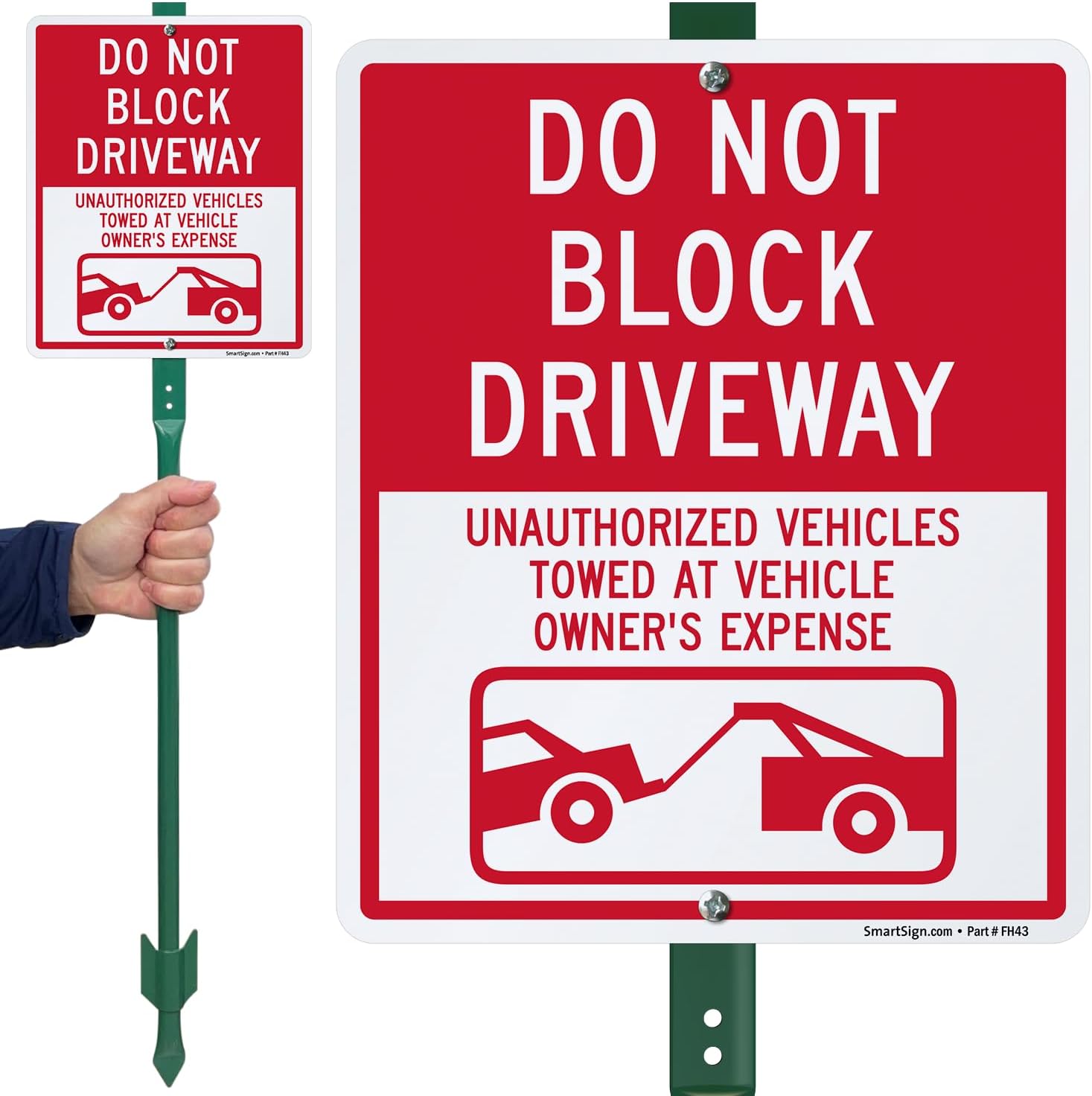 Amazon.com: SmartSign Do Not Block Driveway Yard Sign with Stake (3-ft ...