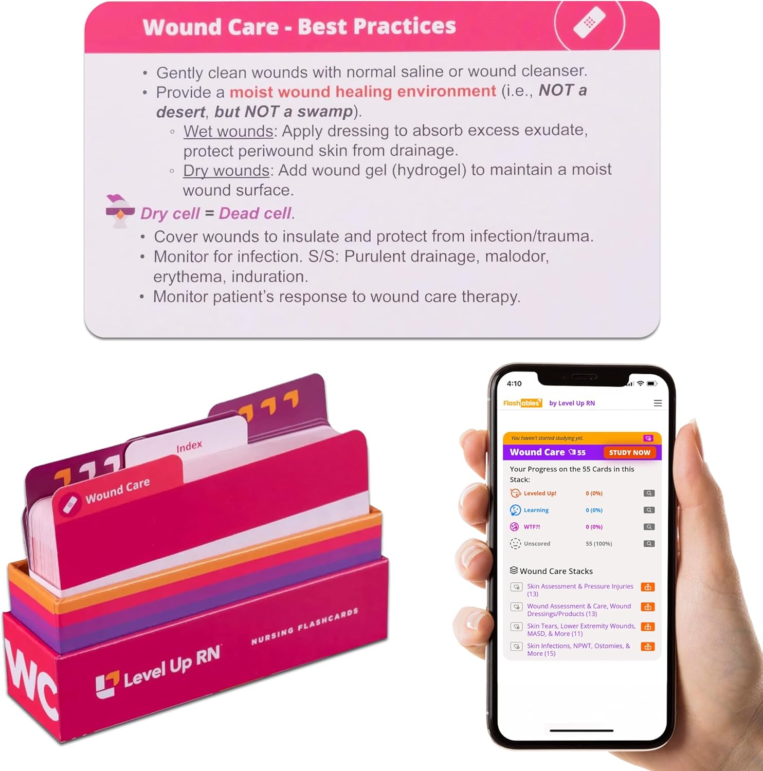 Amazon.com: Wound Care Flash Cards – No Fluff – Only Essential Info for ...