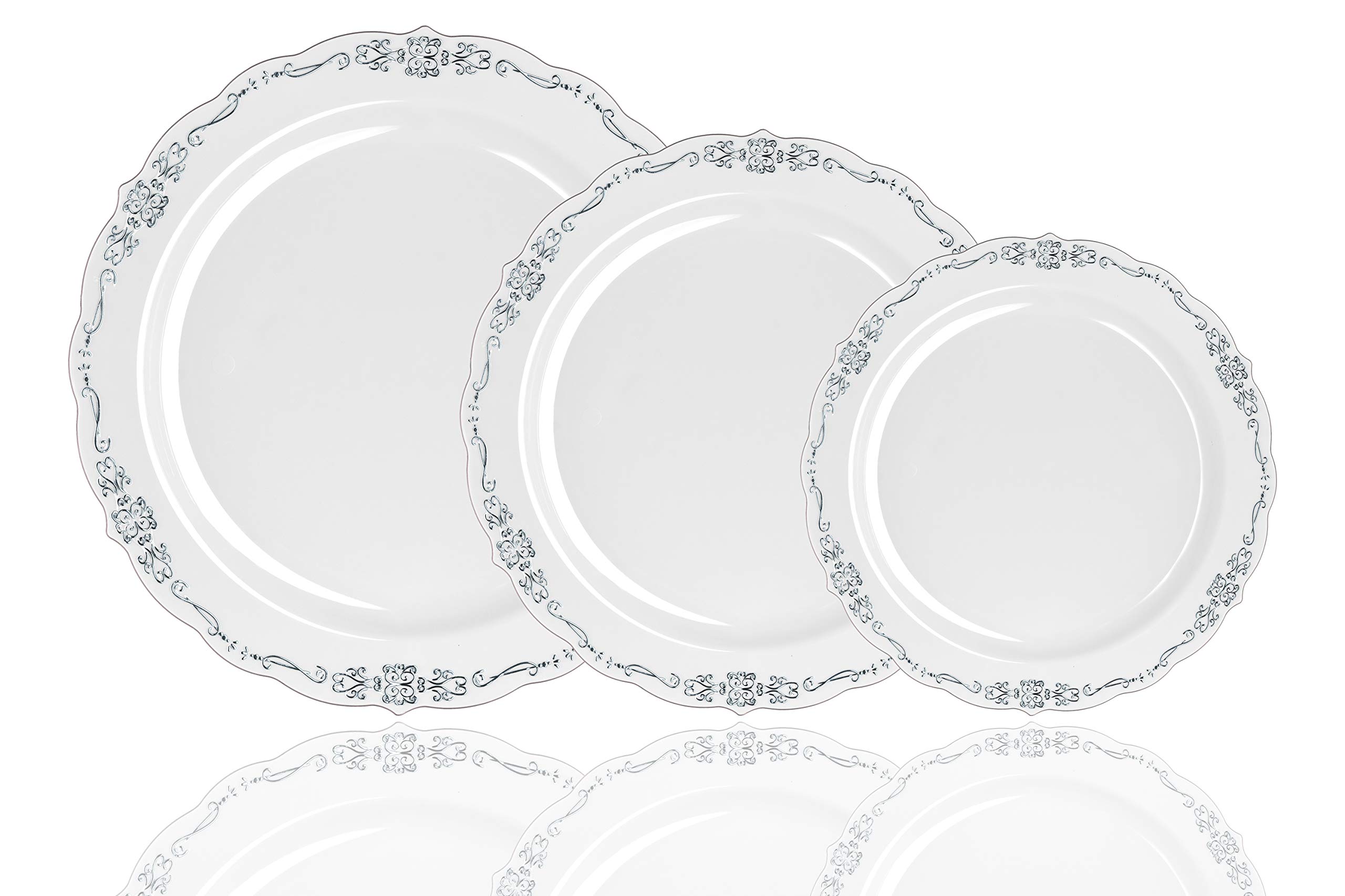Snapklik.com : 60 Pcs Disposable Plastic Plates Victorian Design ...