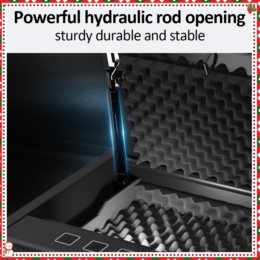 Gun Lock Box HOLEWOR Car Gun Safe, Small Pistol Safe Biometric For ...