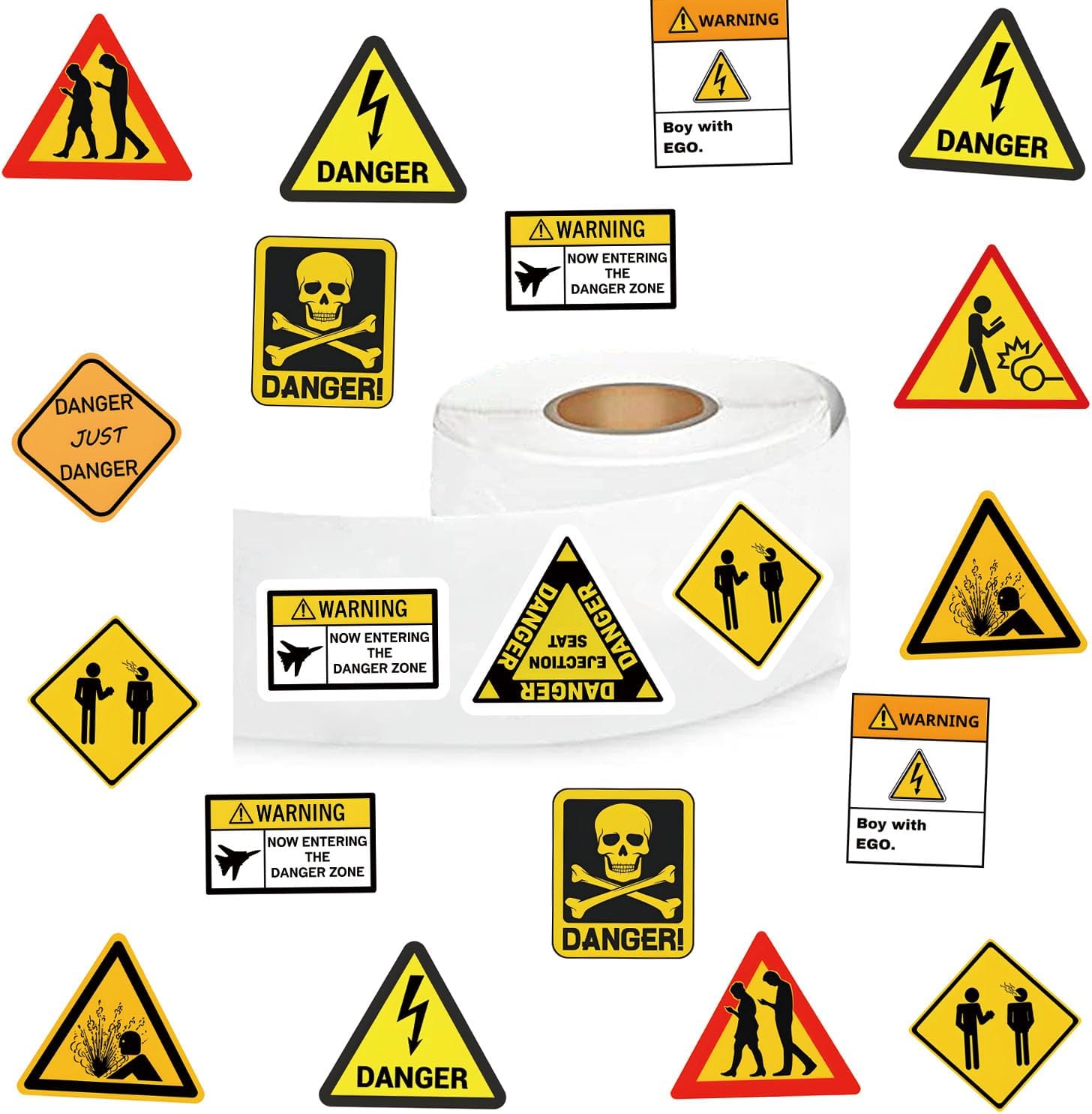 Amazon.com: Warning Sign Stickers (500 pcs), 10 Sheets Graphic ...