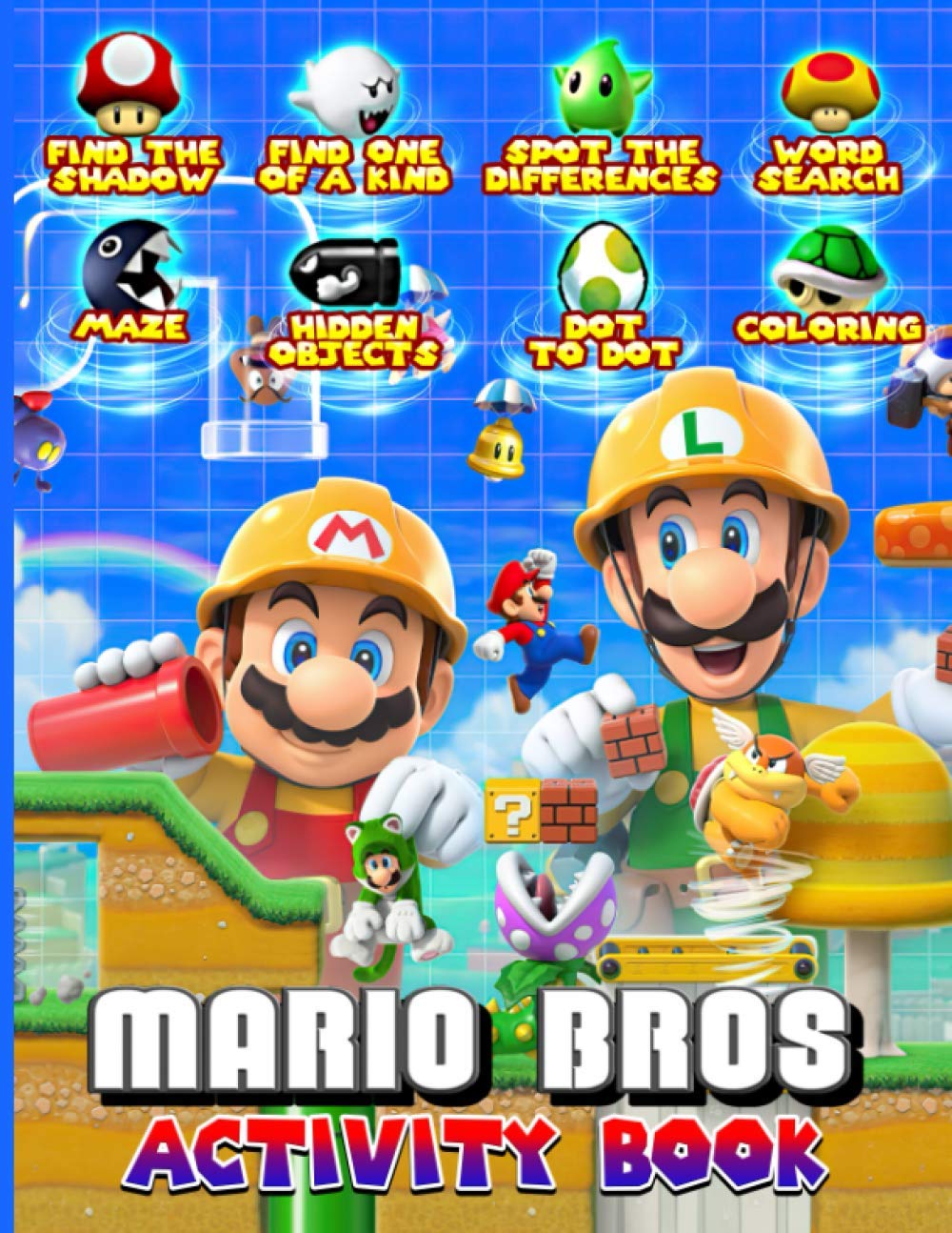 Buy Mario Bros Activity Book: Stress One Of A Kind, Dot To Dot, Spot ...