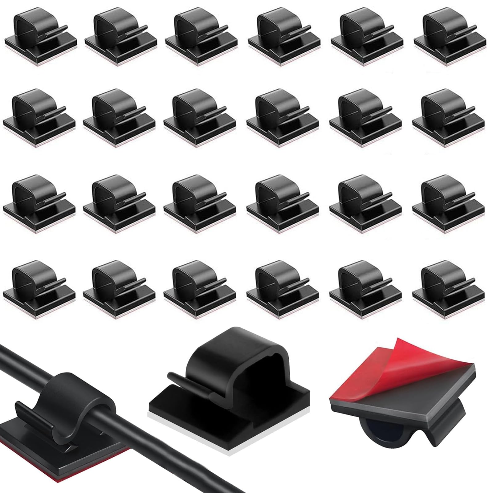 50 Pieces Adhesive Cable Clips, Cable Clips Self Adhesive, Cable Clips ...