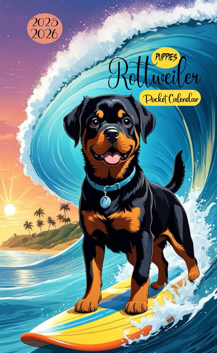 Amazon.com: Rottweiler Puppies Pocket Calendar 2025-2026: Small 2-Year ...