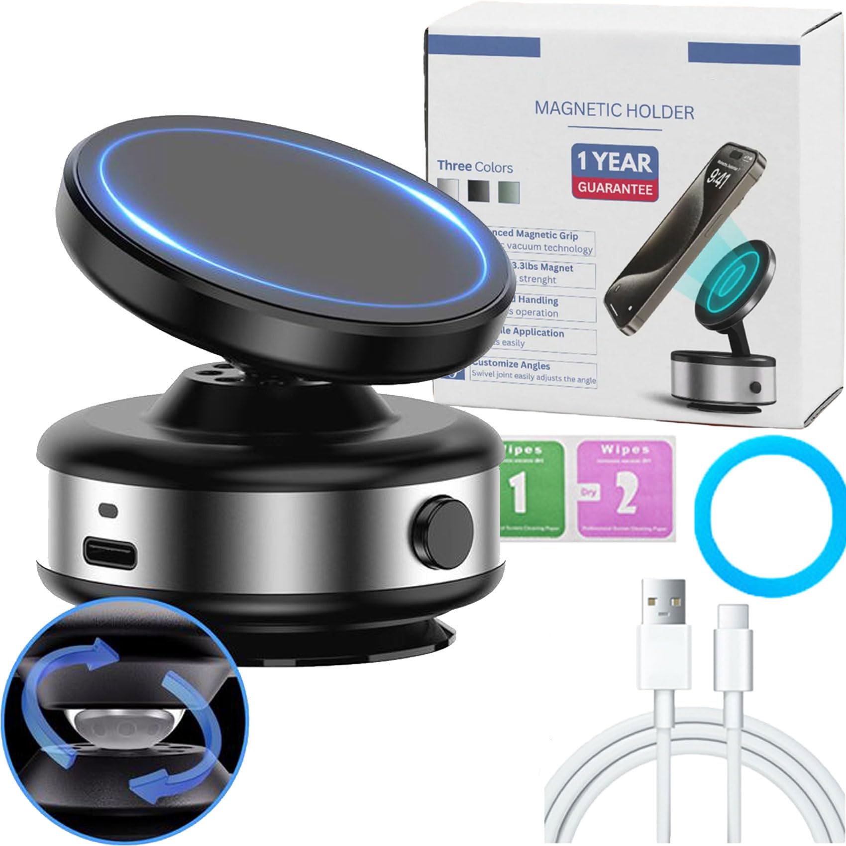 Amazon.com: OLOSDF 360 Phone Holder, 360 rotatable car Magnetic Phone ...