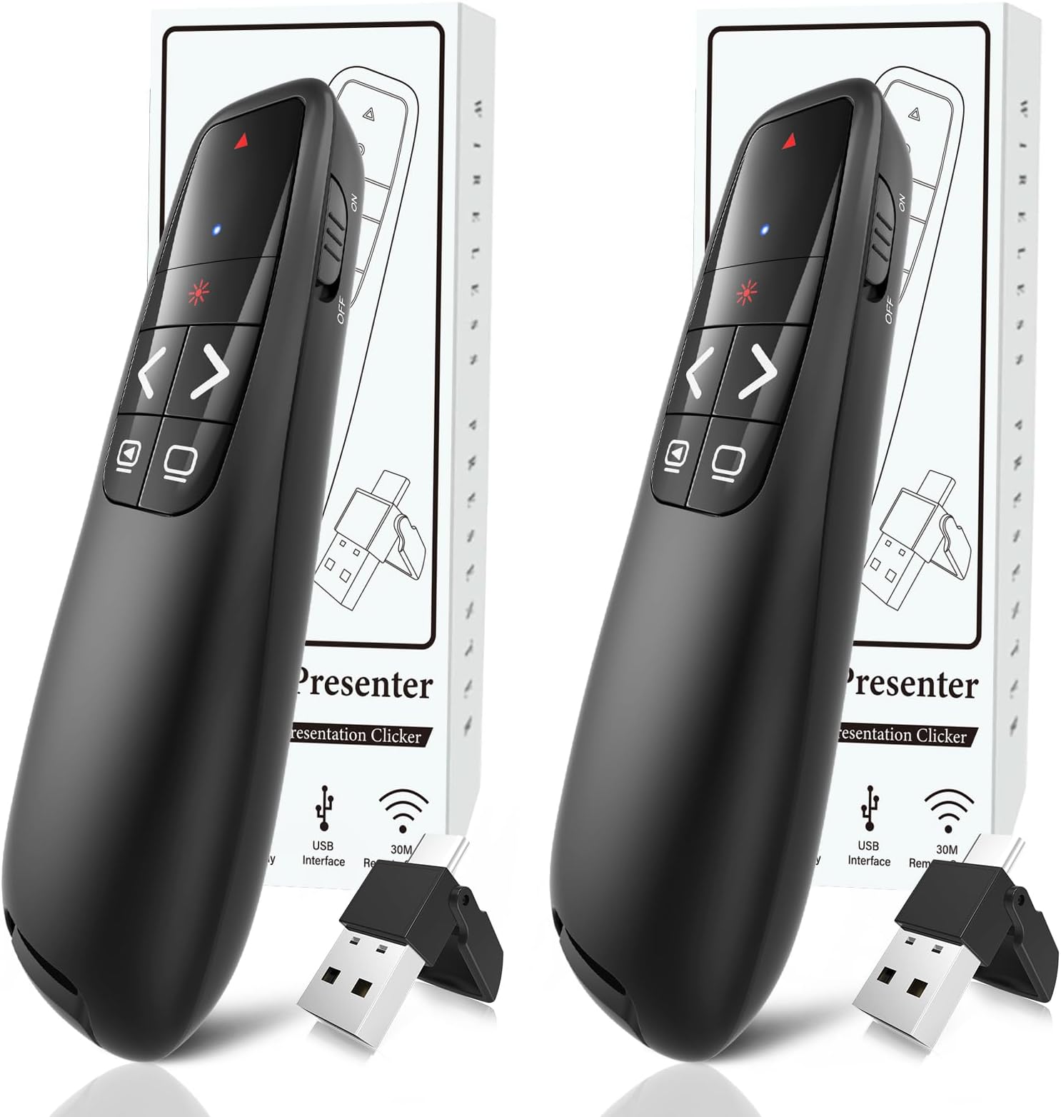 Amazon.com: (2 Units) Presentation Clicker PowerPoint Presenter Remote: Laser Pointer Project ...