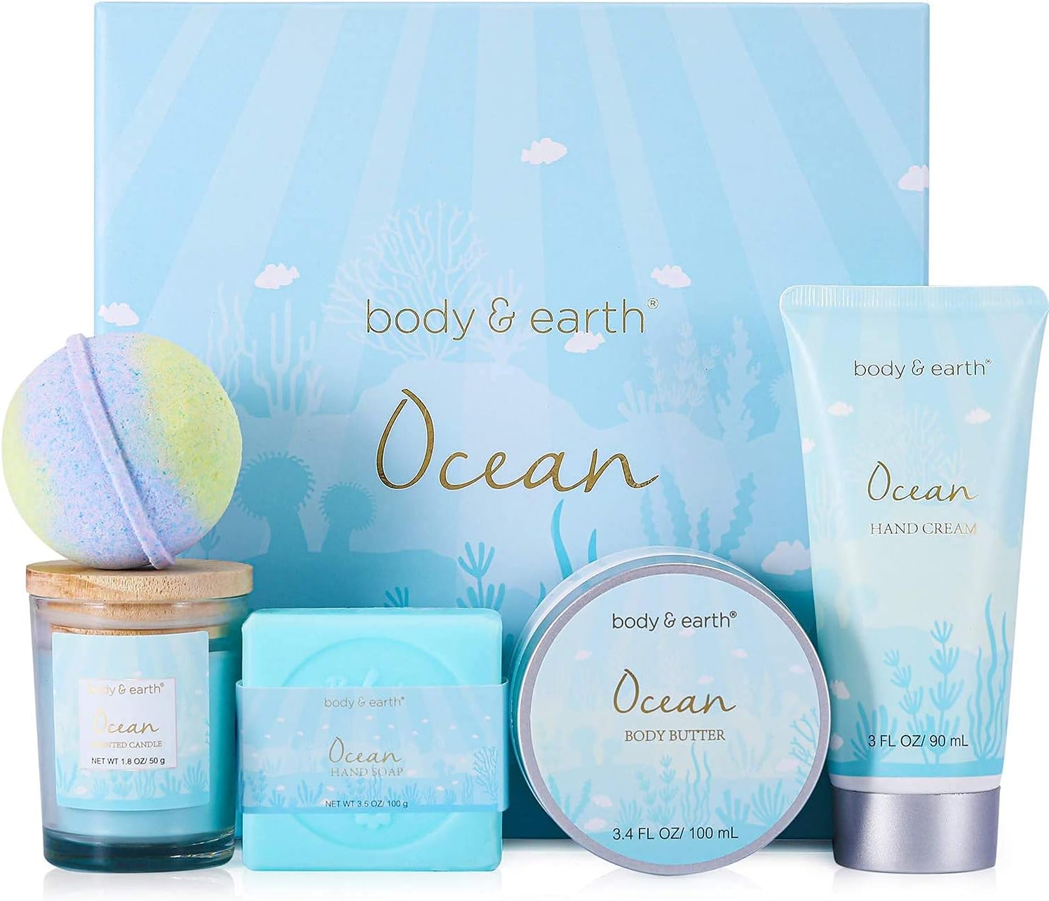 Spa Gifts for Women, Bath and Body Set with Ocean Scented Spa Gifts Box ...