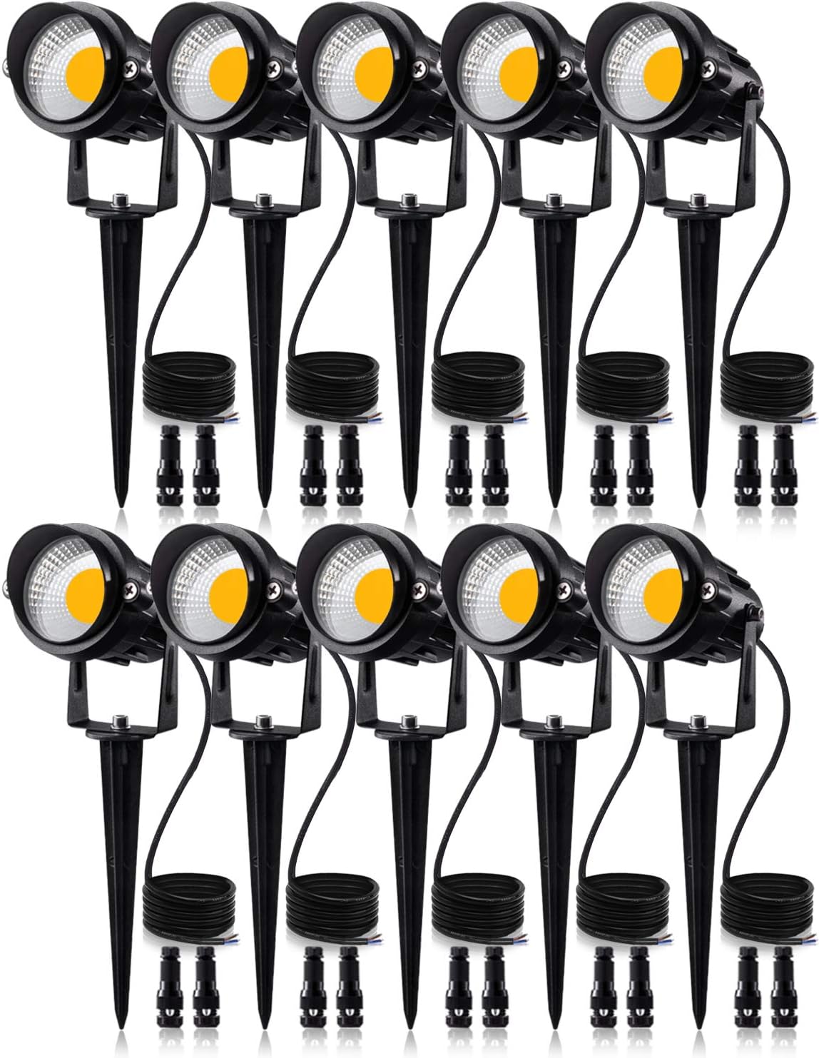 SUNVIE 12W Low Voltage LED Landscape Lights with Connectors, Outdoor ...