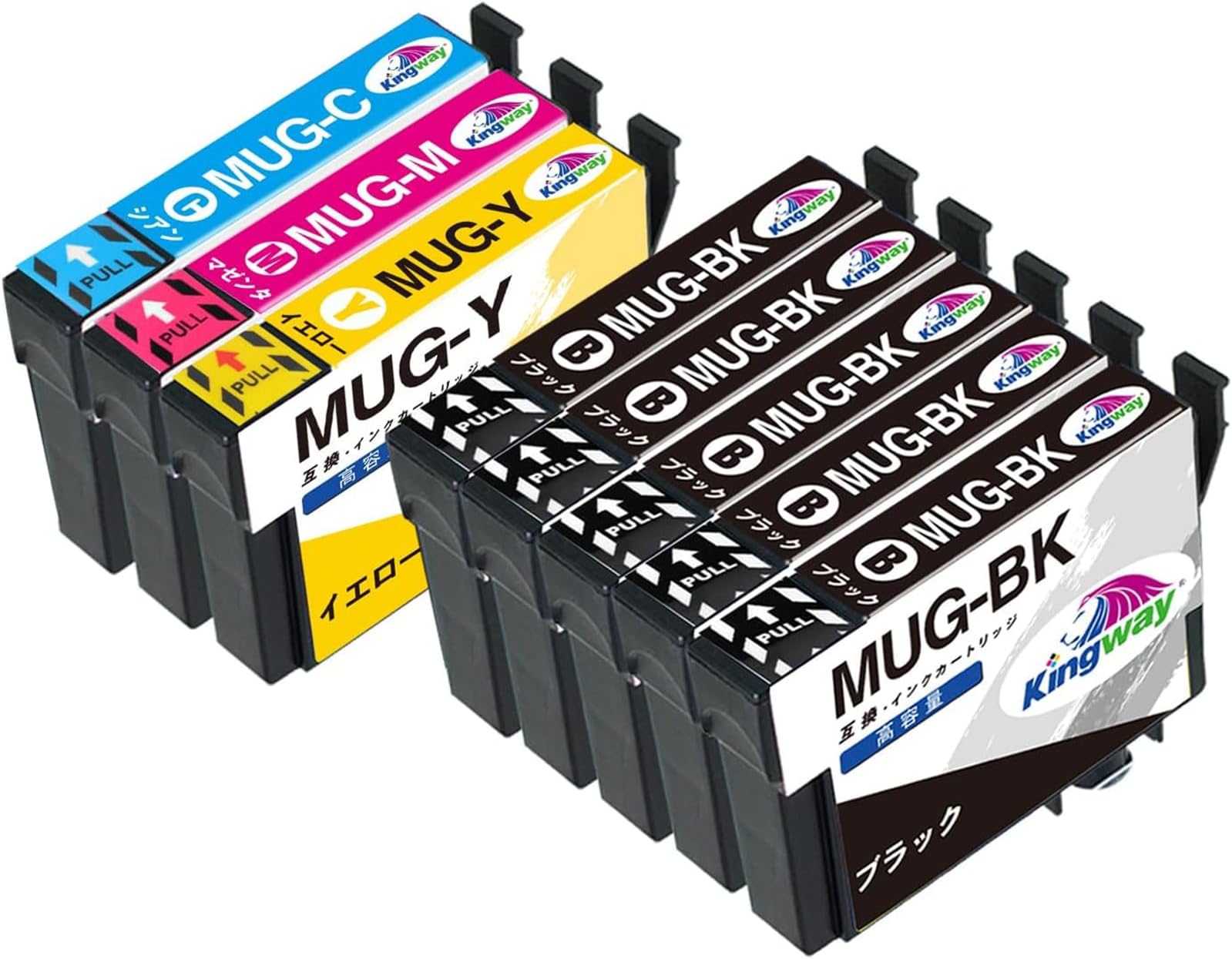 Amazon.co.jp: Kingwayエプソンインク マグカップ 互換 Epson MUG-4CL まぐかっぷ 4色セット+4本黒 MUG-BK (計8個入り) インク 適応機種：EW ...